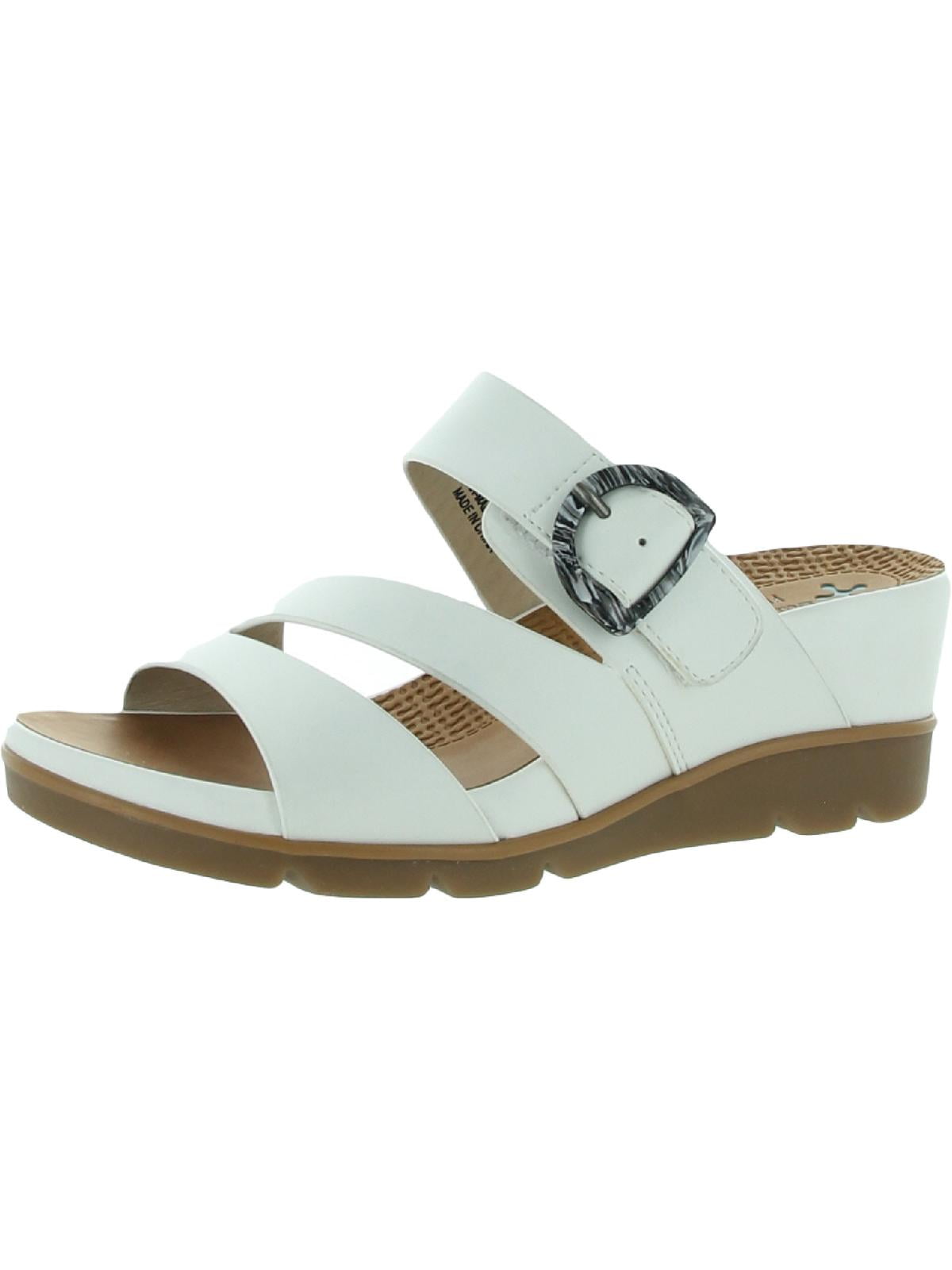 Baretraps Womens Laralee Faux Leather Slip On Wedge Sandals - Walmart.com