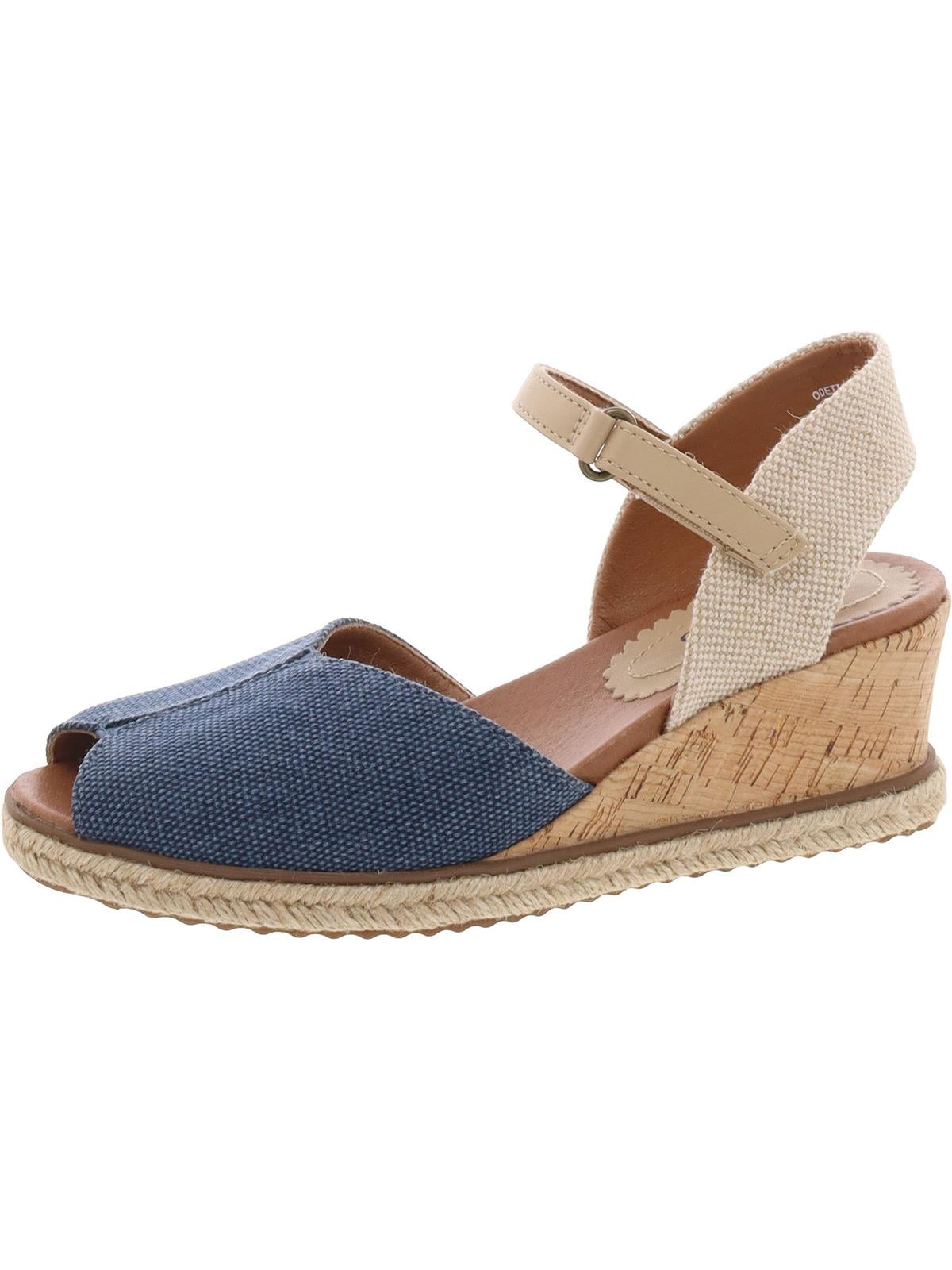 Baretraps Womens Odetta Adjustable Canvas Wedge Sandals - Walmart.com