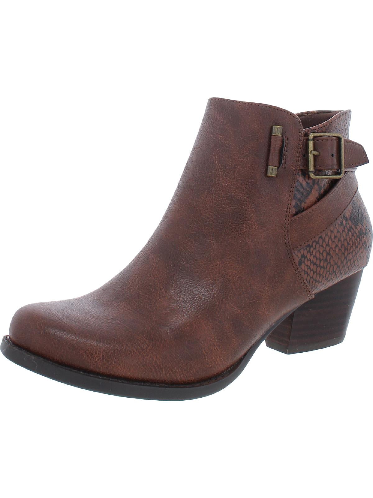 Baretraps Womens Reggie Side Buckle Almond Toe Ankle Boots - Walmart.com