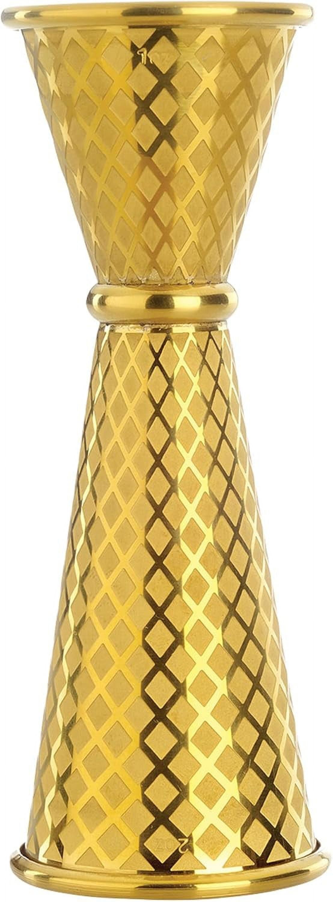 Barfly 1 x 2 oz. Diamond Lattice Etch Japanese Style Jigger, Gold ...