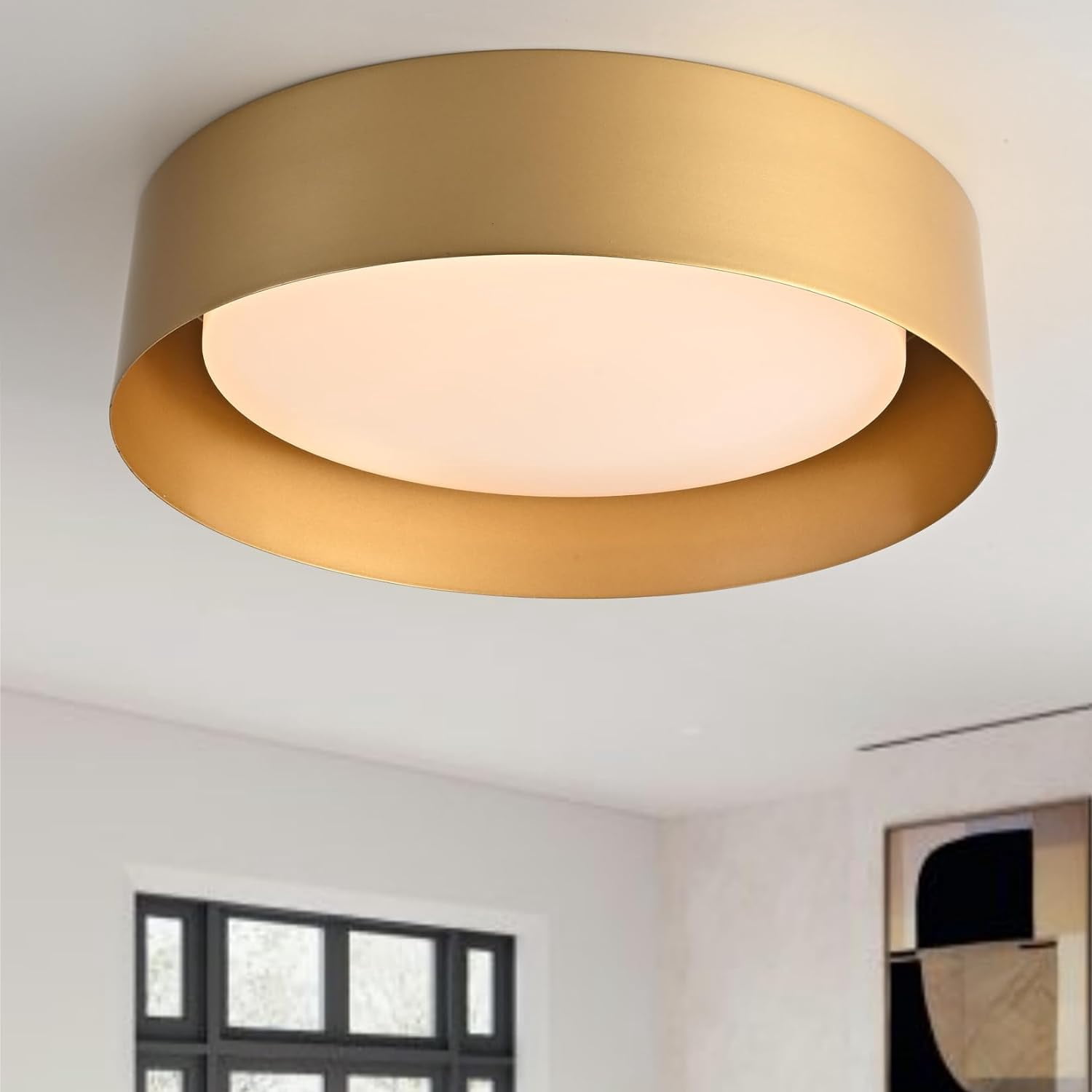 Bargeni Flush Mount Ceiling Light, 12.5 inch LED Ceiling Light Fixture ...