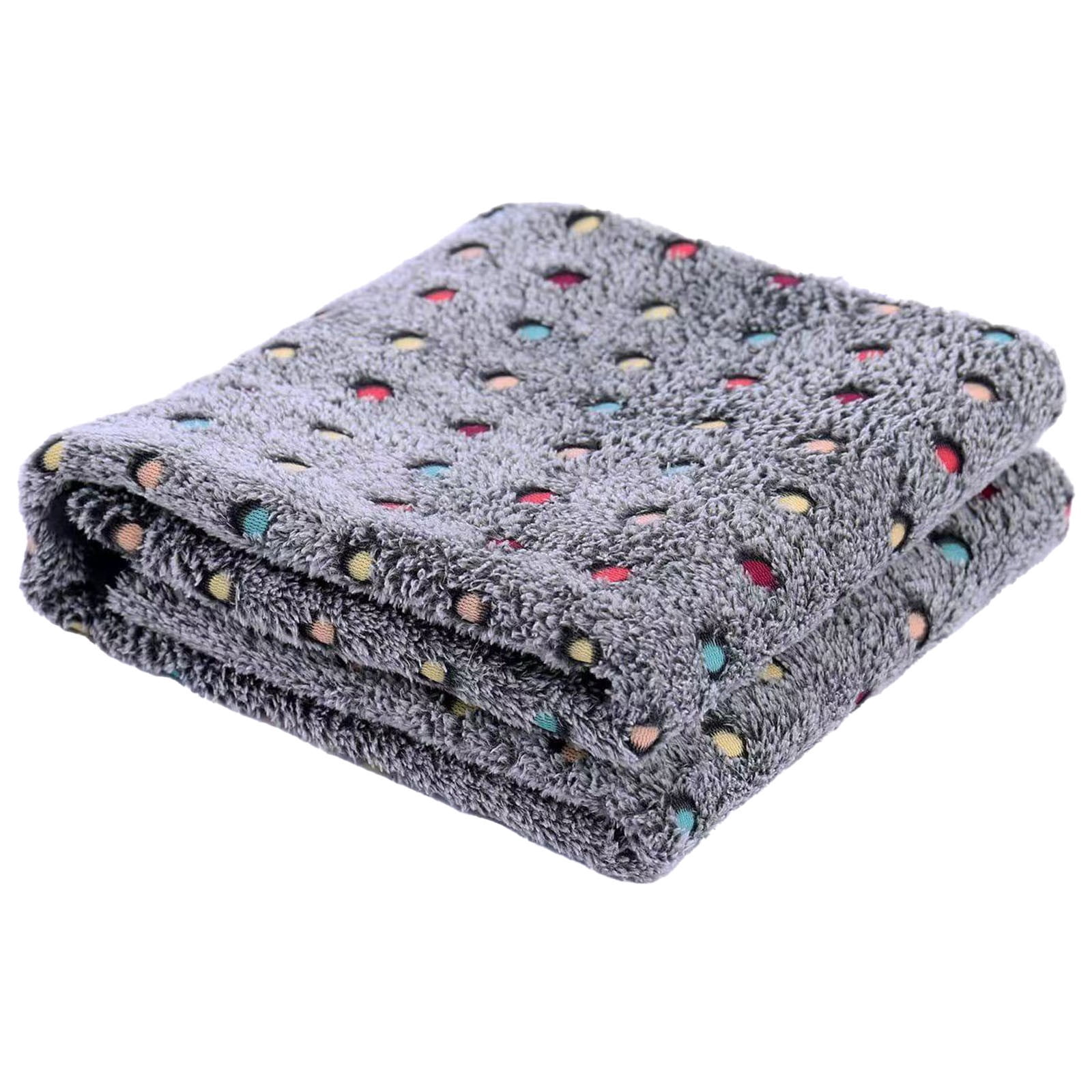 Barhoo Coral Fleece Flannel Pet Blanket Double-Sided Soft Dot Pattern ...
