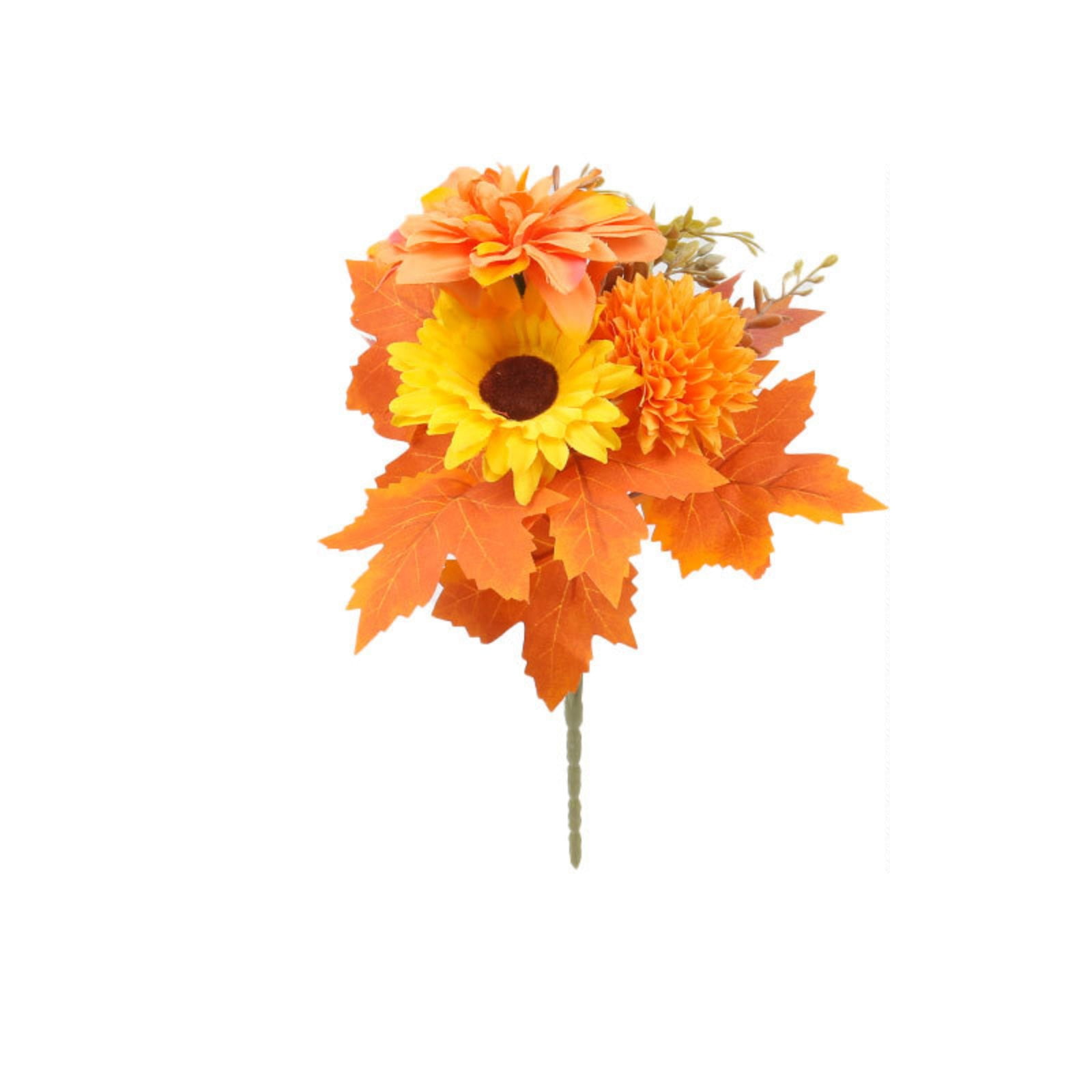 Barhoo Fall Stems Artificial Mums Flowers with Stem – Orange Fall ...