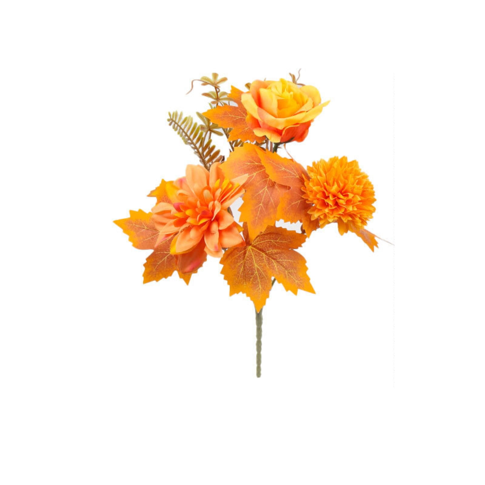 Barhoo Fall Stems Artificial Mums Flowers with Stem – Orange Fall ...
