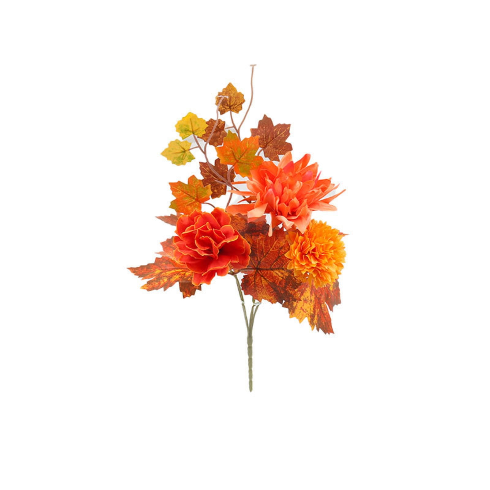 Barhoo Fall Stems Artificial Mums Flowers with Stem – Orange Fall ...