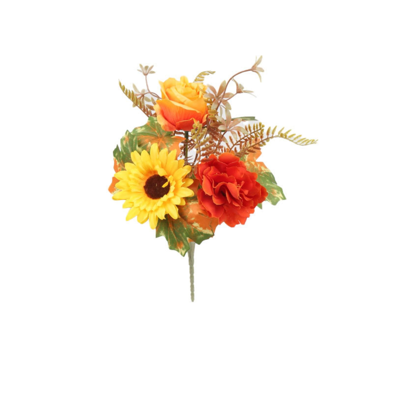 Barhoo Fall Stems Artificial Mums Flowers with Stem – Orange Fall ...