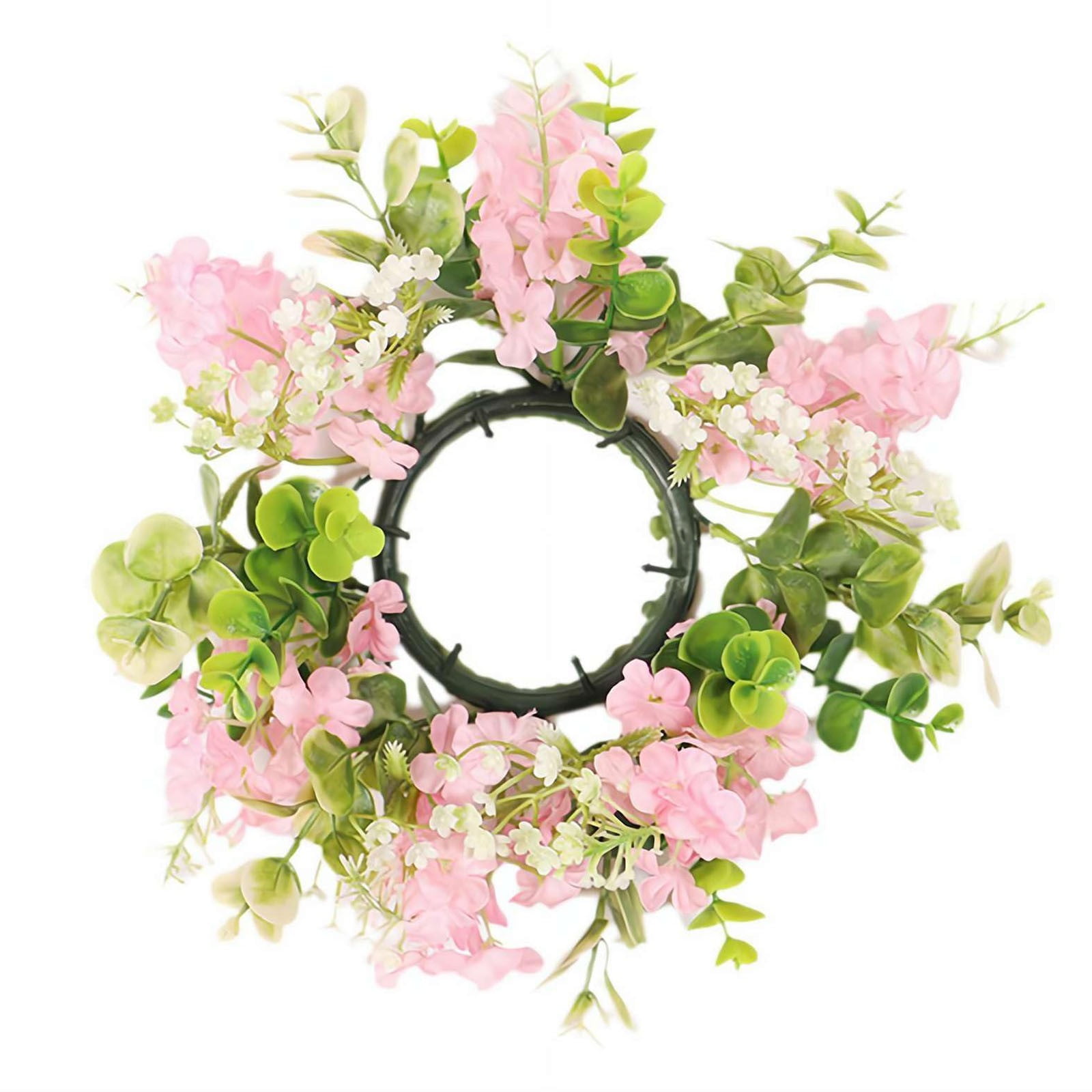Barhoo Floral Candle Rings Candle Rings Wreaths Floral Artificial ...