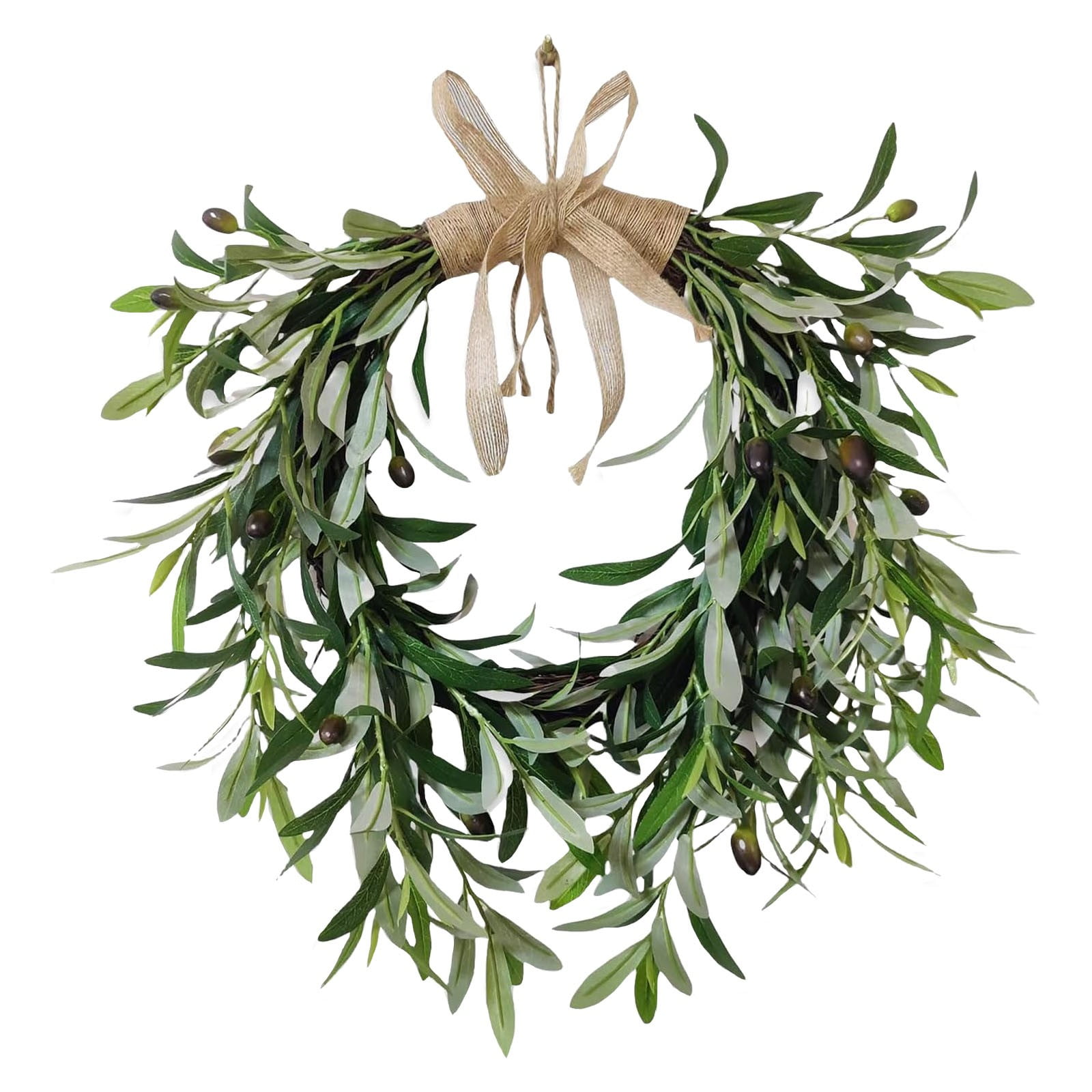 Barhoo Olive Branch Wreath Olive Leaf Wreath 22" Heart-Shaped ...
