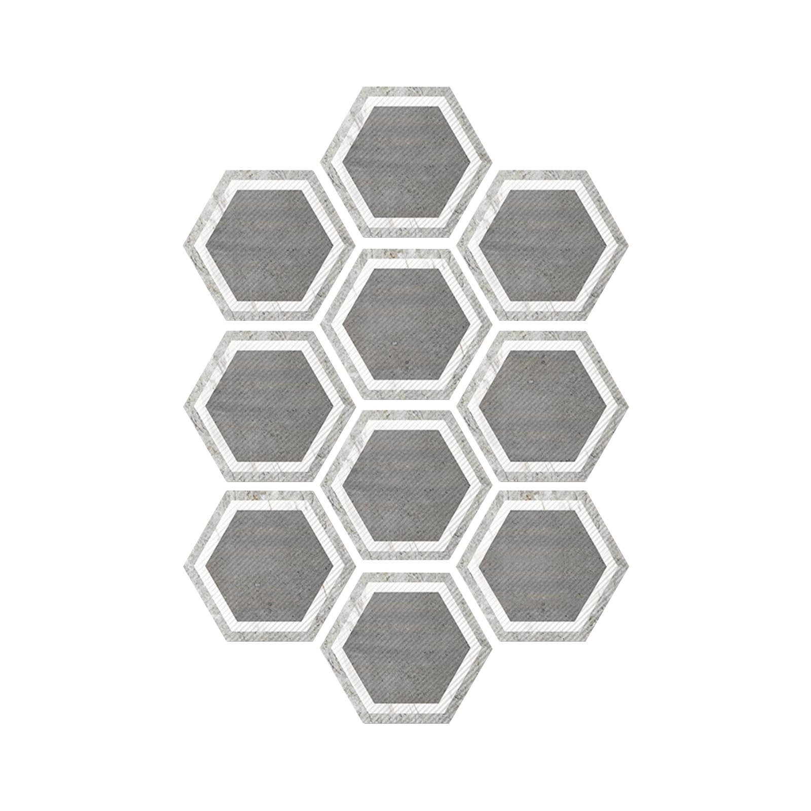 Barhoo Peel And Stick Tile Vinyl Flooring Hexagon Non-Slip Vinyl Floor ...