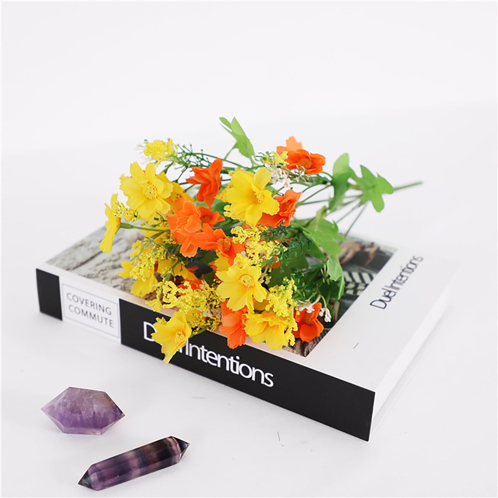 Barhoo Peonies Artificial Flowers Faux Silk Daisy Wildflowers Shrubs ...