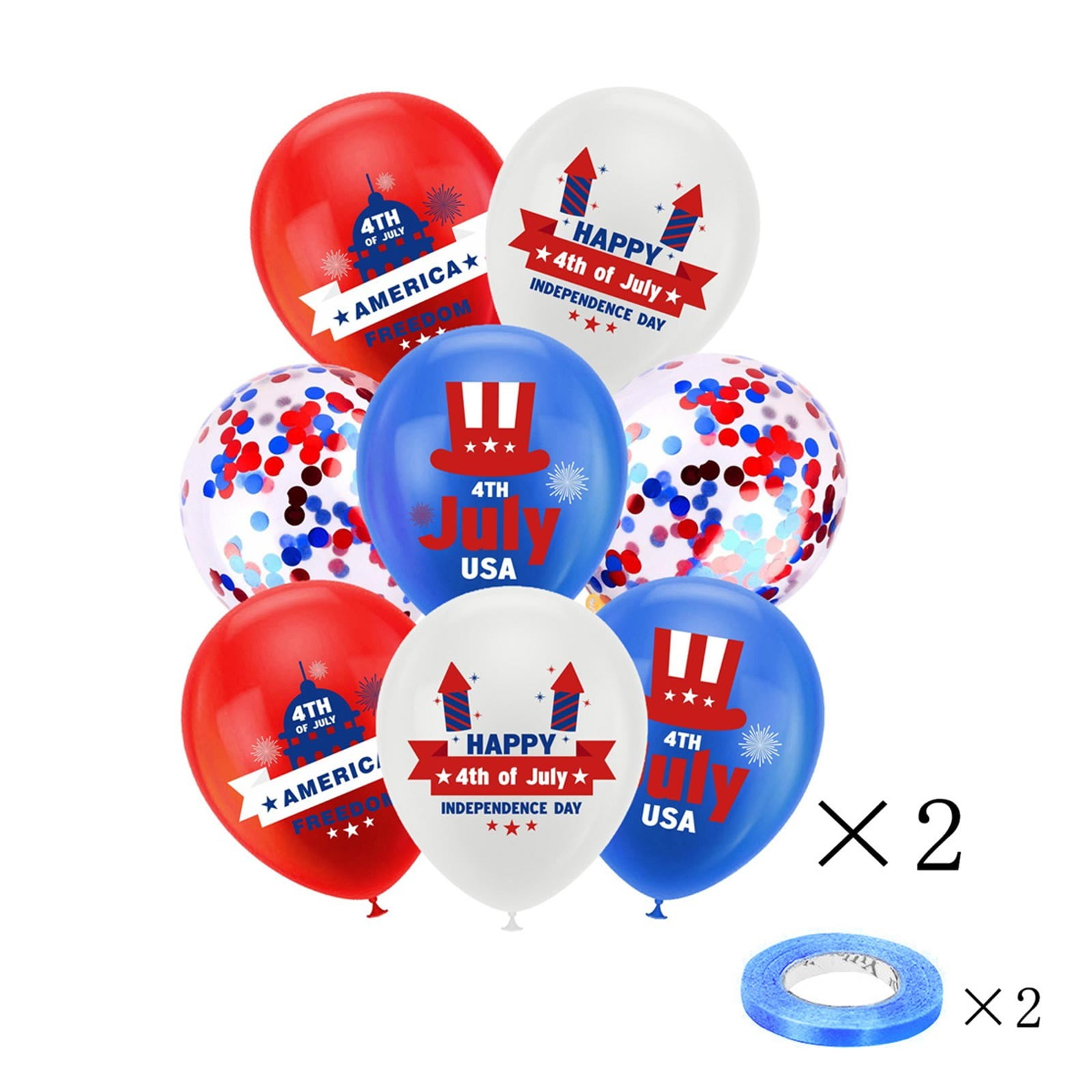 Barhoo Red White And Blue Balloons Memorial Day Balloons 16 Per Pack ...
