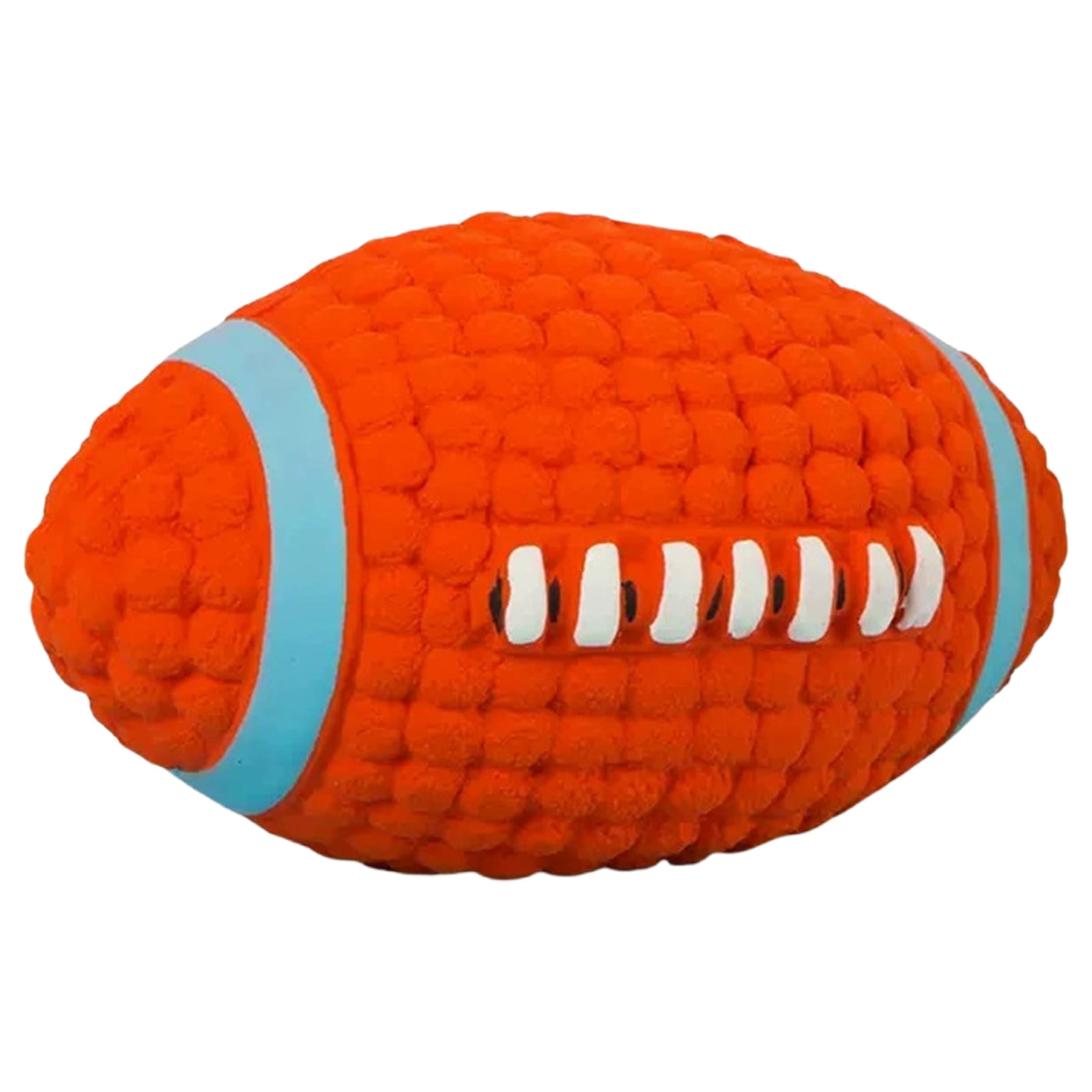 Barhoo Rubber Teeth Grinding Dog Toy with Grab Handles Rugby Shape Chew ...