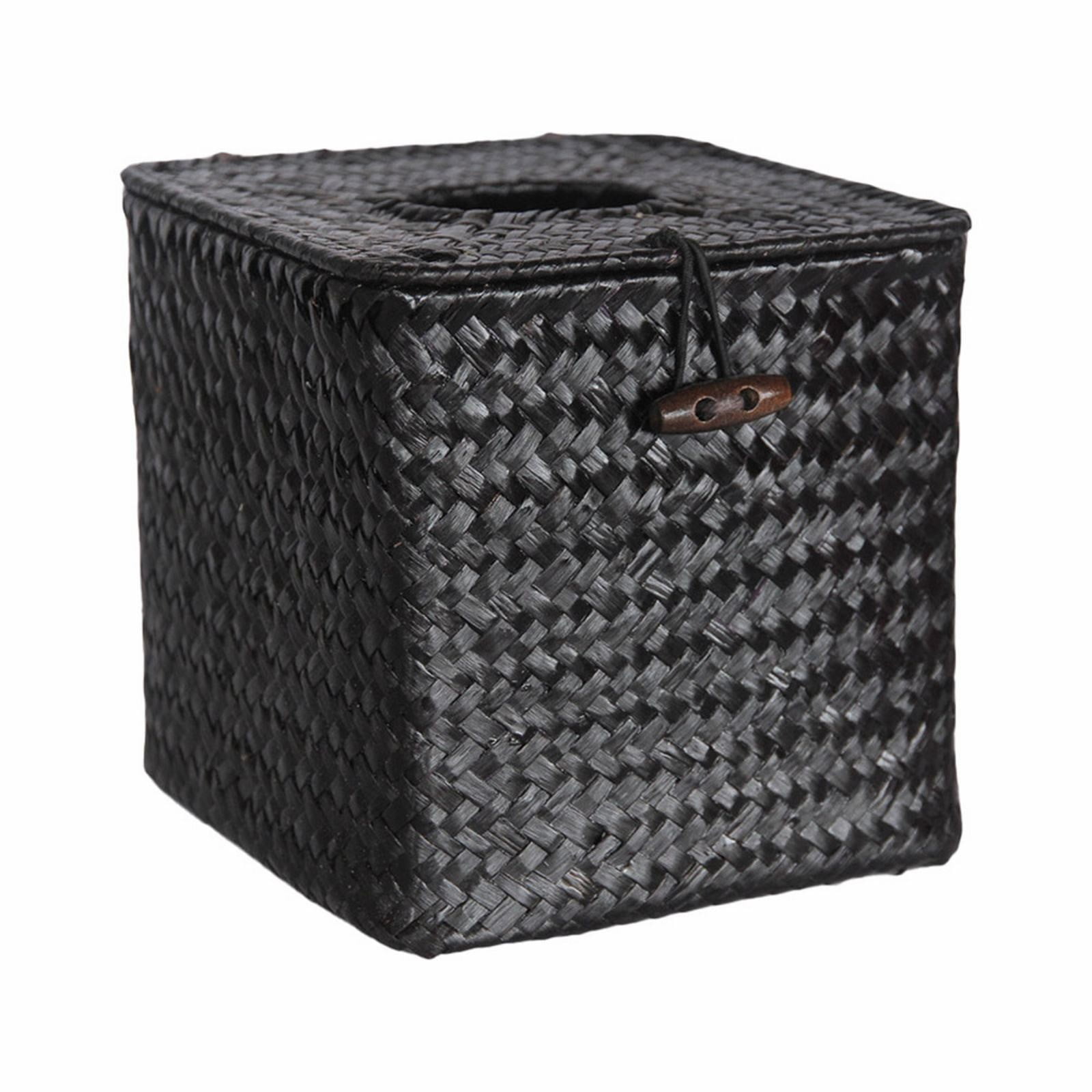Barhoo Tissue Box Cover Kleenex Box Covers Square Woven Straw Tissue ...