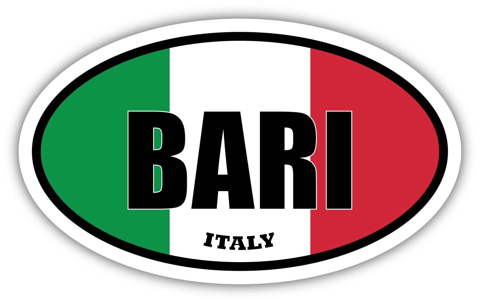 Bari Italy Flag Oval Decal Vinyl Bumper Sticker 3x5 inches - Walmart.com
