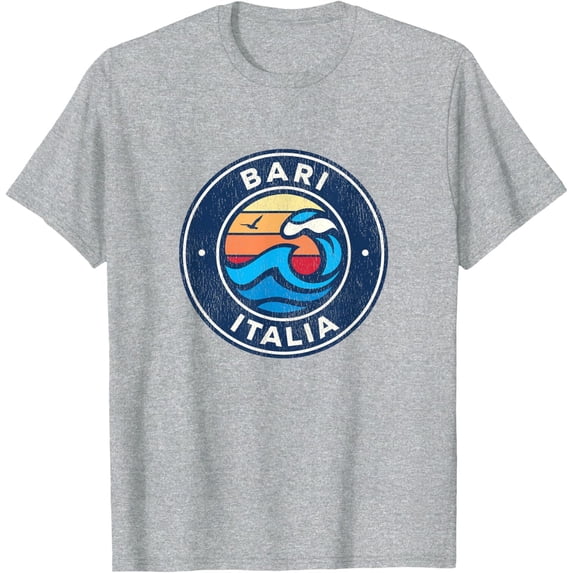 Bari Italy Vintage Nautical Waves Design T-Shirt - Walmart.com