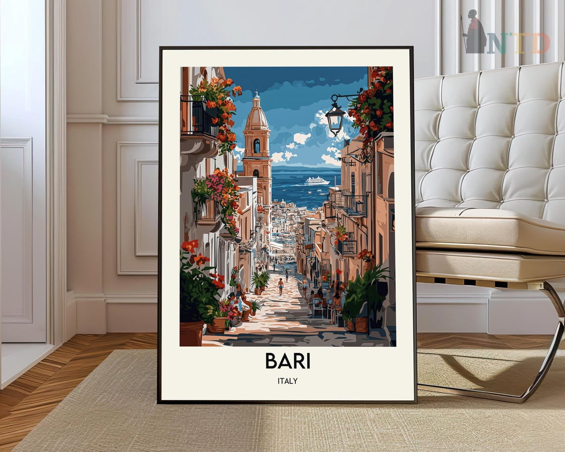 Bari Travel Poster, Baribari Poster Print, Bari Photo, Bari Decor, Bari Italy, Puglia Poster ...
