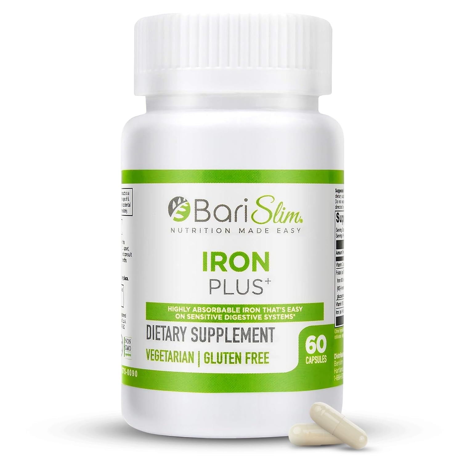 BariSlim Iron Plus Capsules for Bariatric Patients - Unisex, Adults | 2 ...