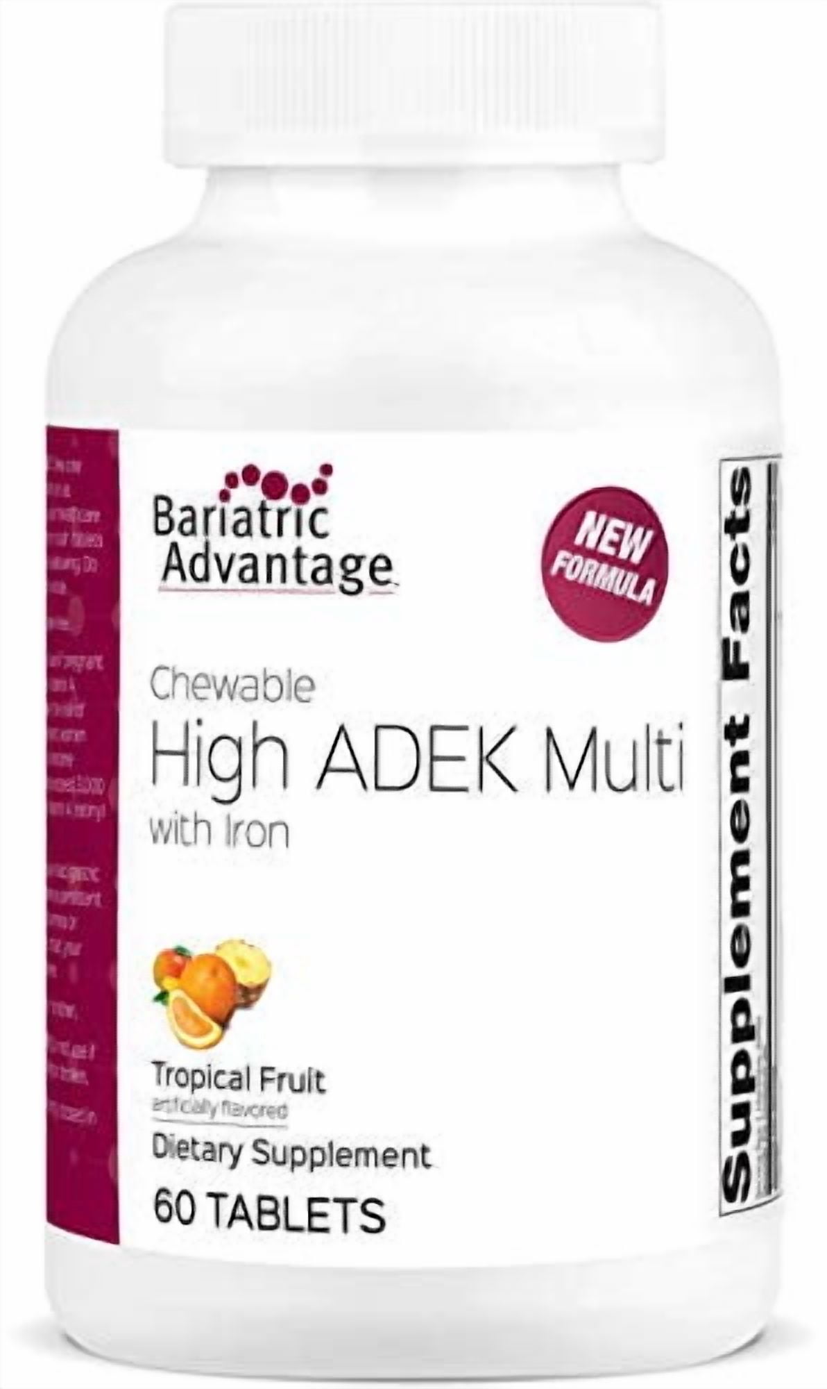 Bariatric Advantage Chewable High ADEK Multivitamin with Iron, Fat ...
