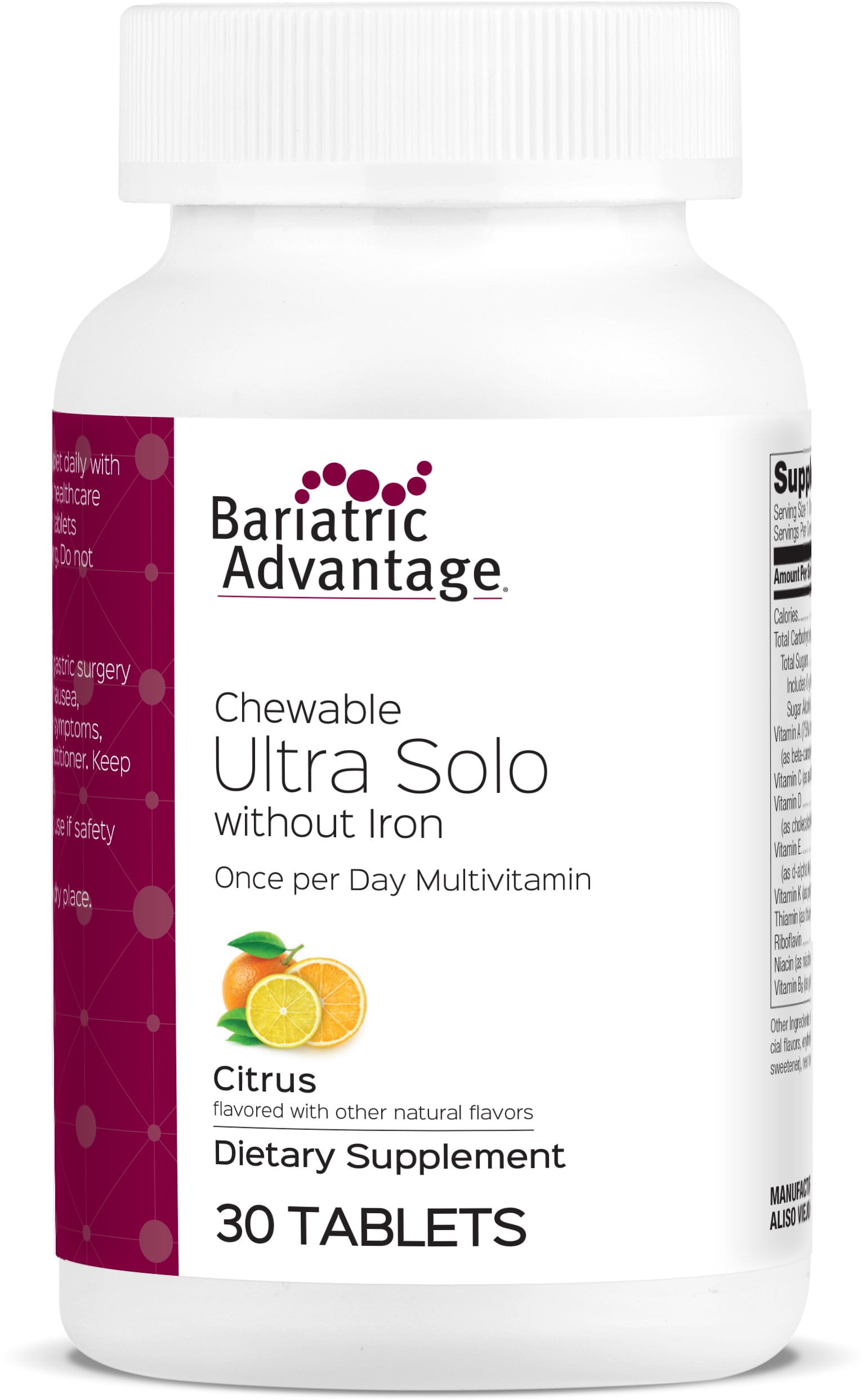 Bariatric Advantage - Chewable Ultra Solo without Iron - Citrus - 30 ...