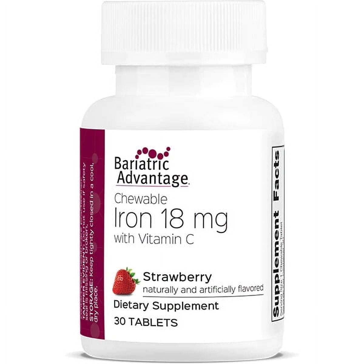 Bariatric Advantage Iron 18 mg with Vitamin C Chewable - Strawberry ...