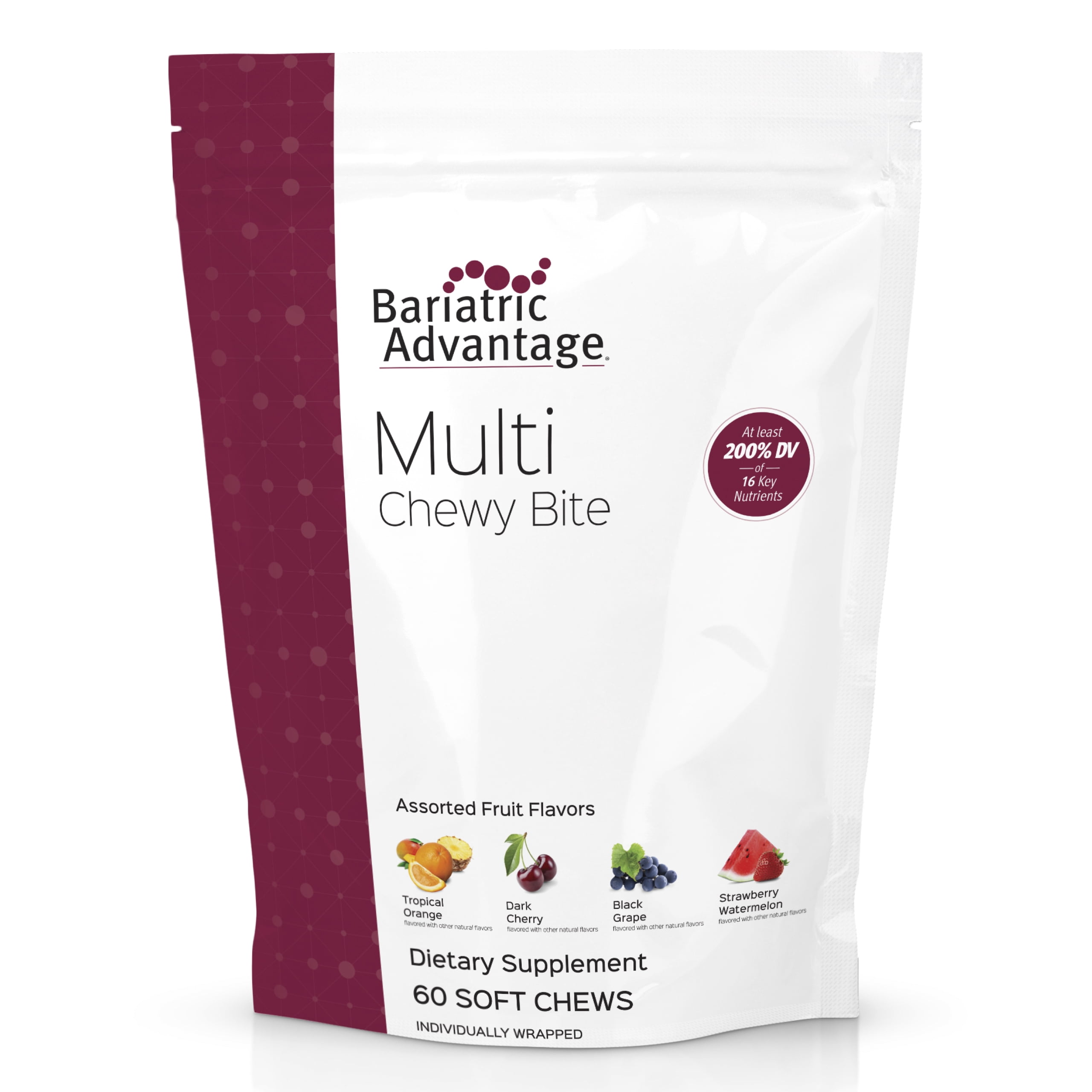 Bariatric Advantage Multi Chewy Bites, Chewable Multivitamin with Folic ...