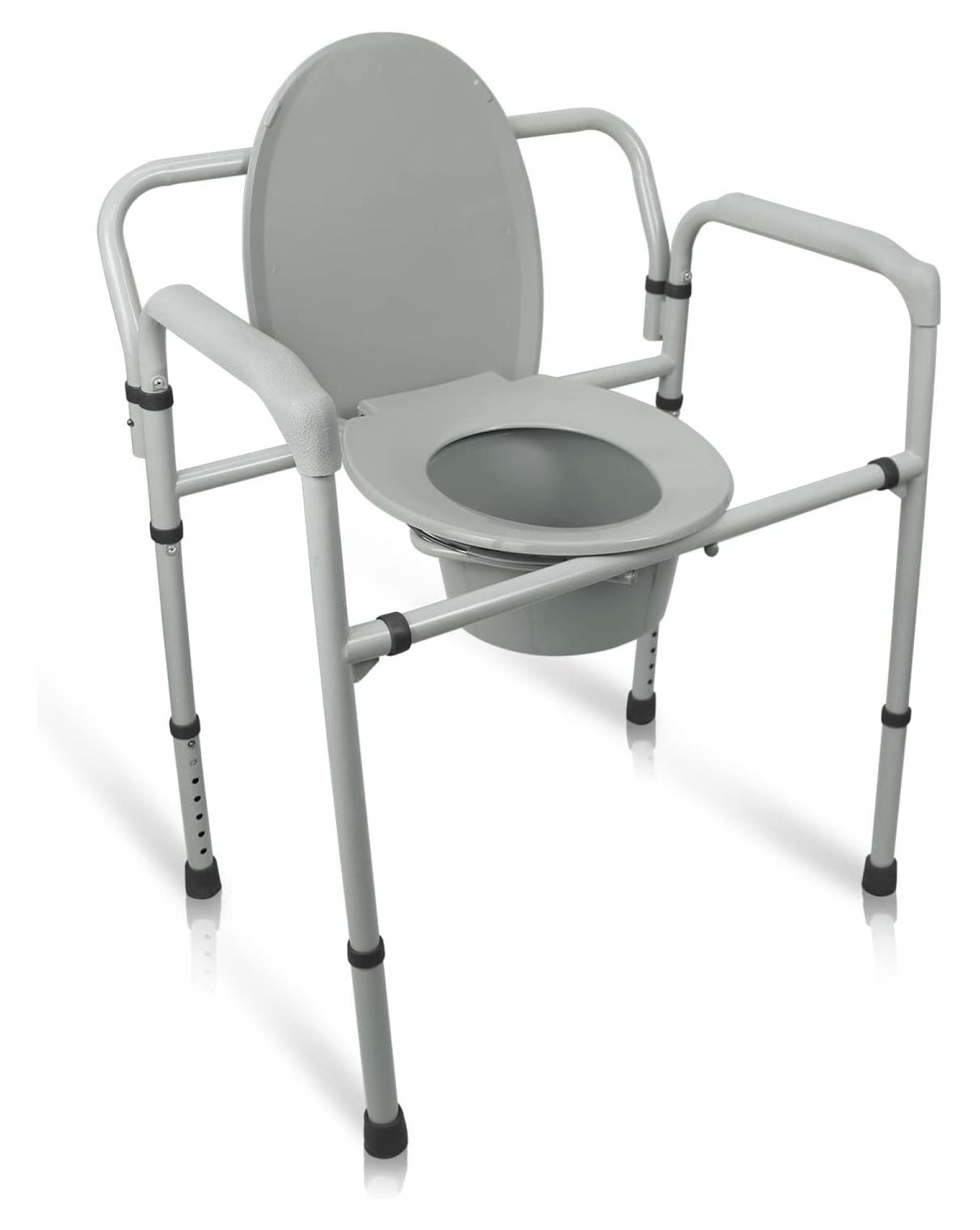 Bariatric Bedside Commode 500 lb Capacity- Folding 3n1 Toilet Chair ...