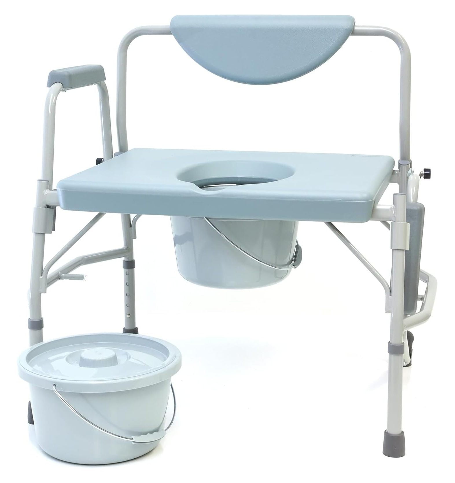 Bariatric Commode with Drop Arm & Extra Commode Bucket & Lid Set ...