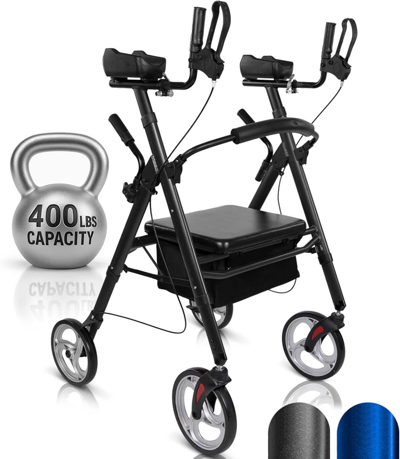 Bariatric Upright Walker with Seat - Heavy Duty Senior Stand Up ...