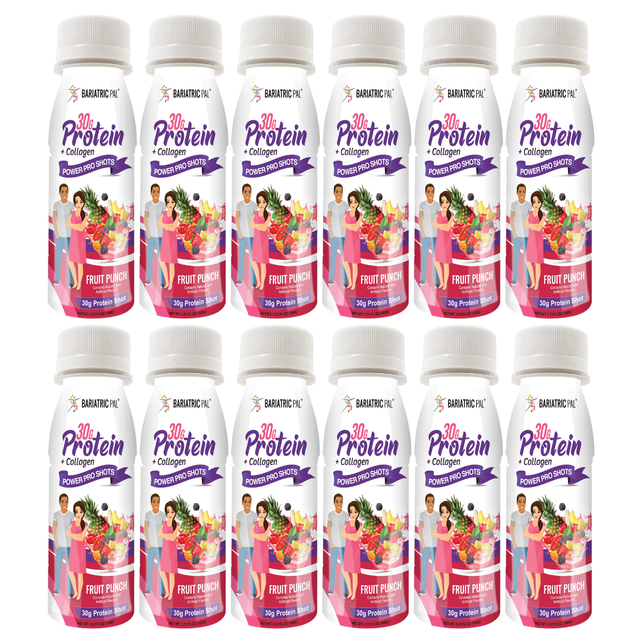 BariatricPal 30g Whey Protein & Collagen Power Pro Shots - Fruit Punch ...
