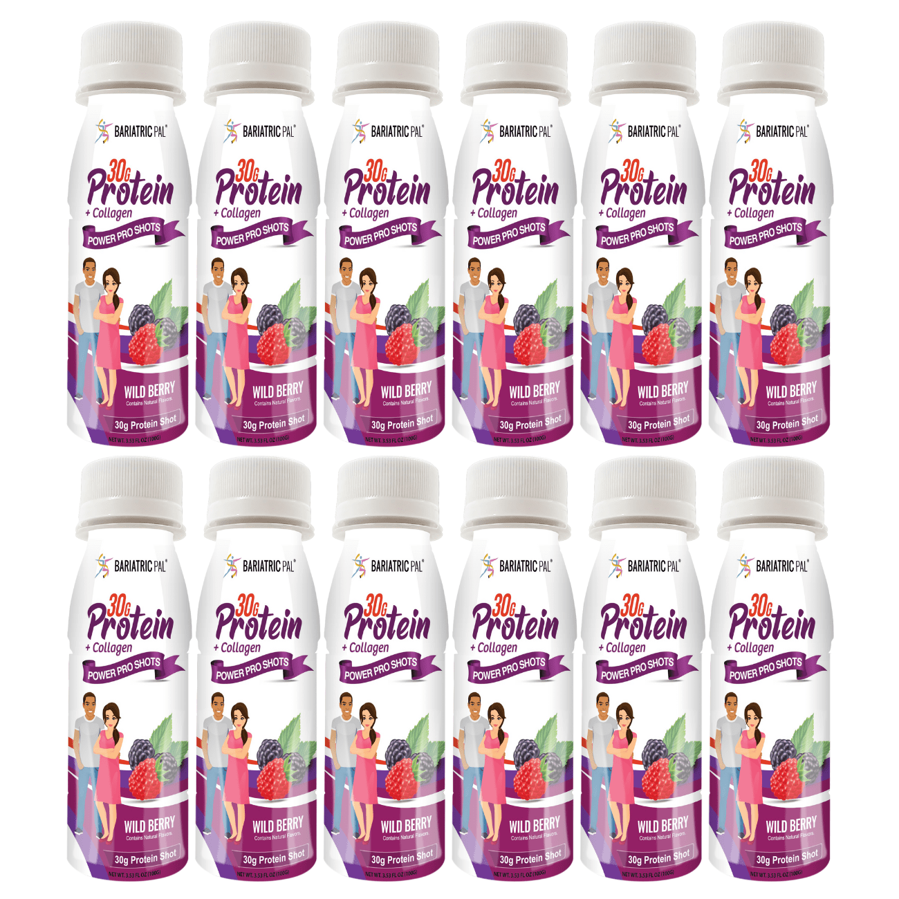 BariatricPal 30g Whey Protein & Collagen Power Pro Shots - Wild Berry ...