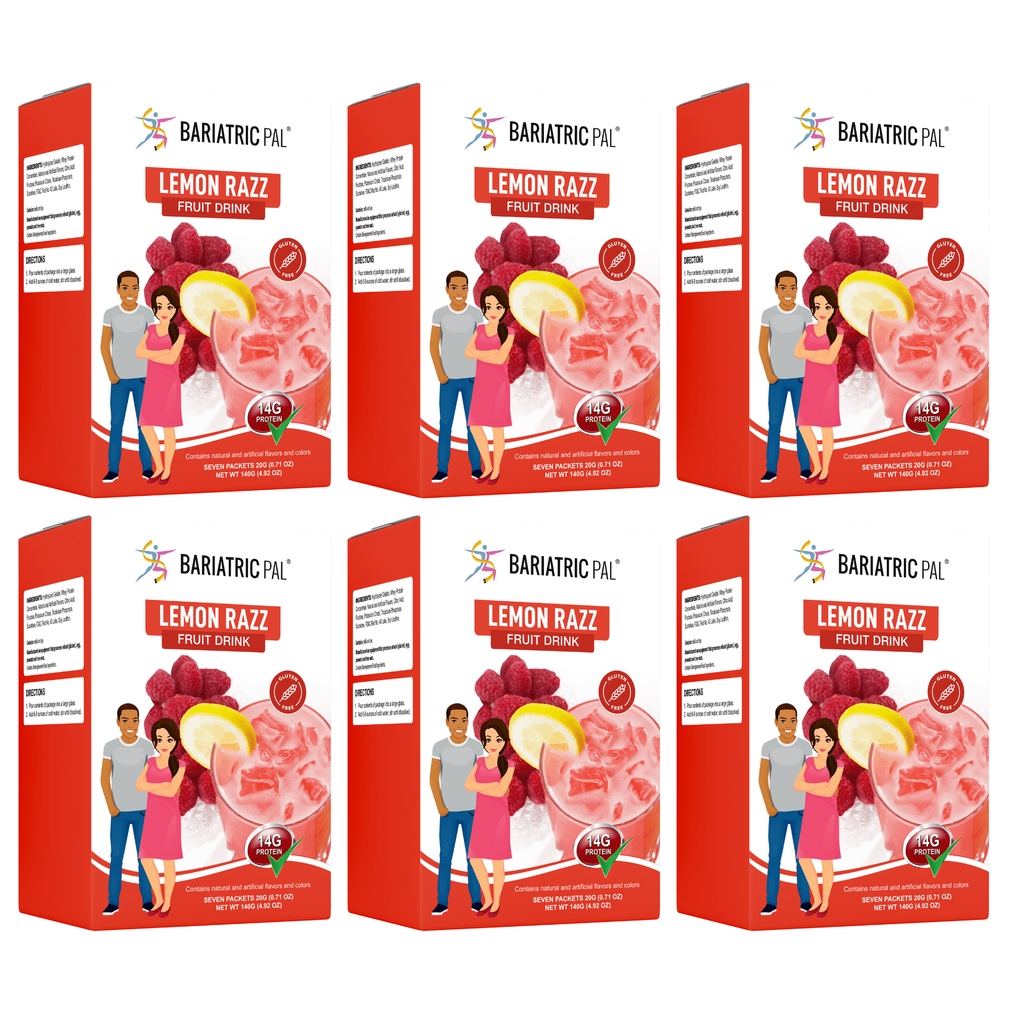 BariatricPal Fruit 14g Protein Drinks - Lemon Razzy Size: 6-Pack ...