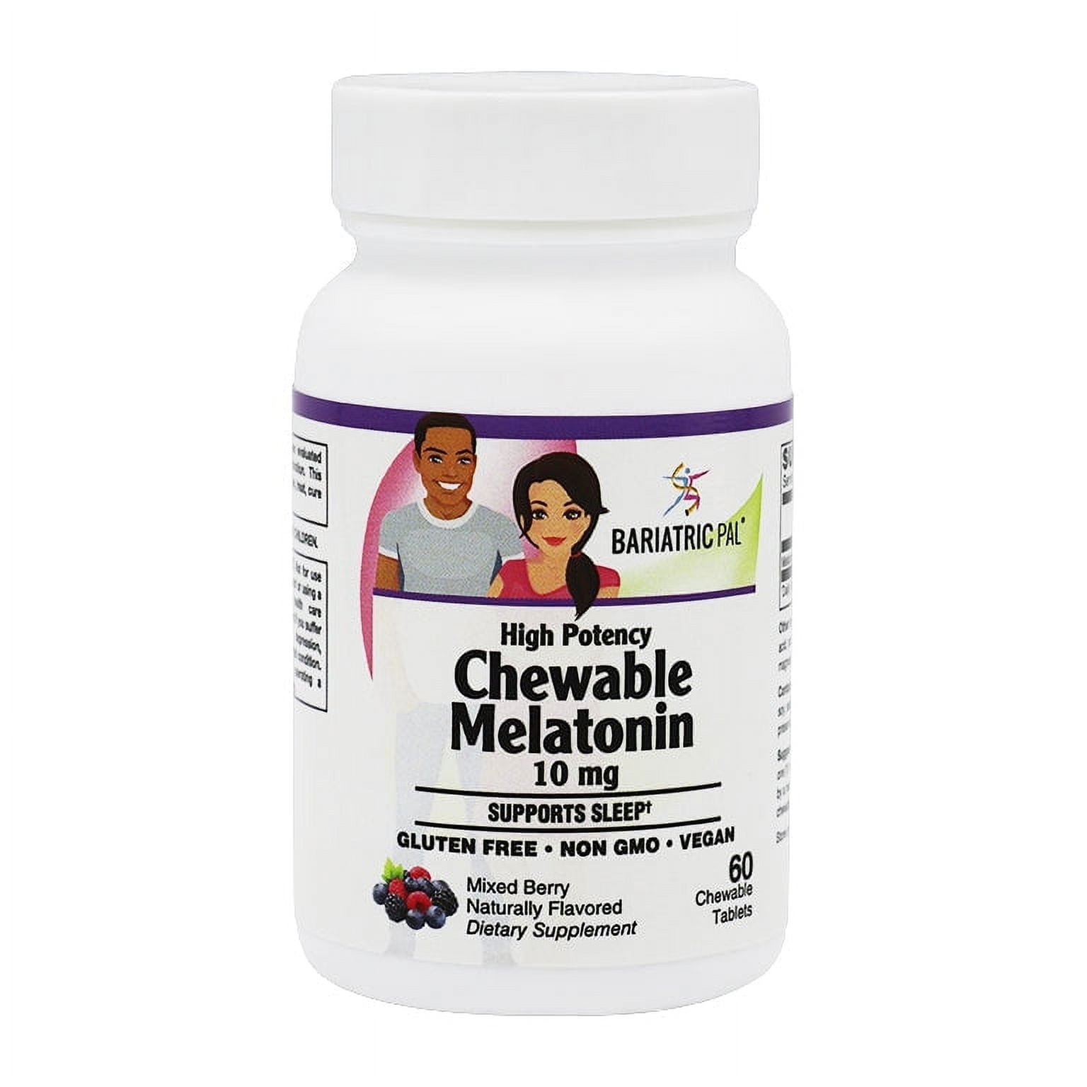 BariatricPal High Potency 10mg Melatonin Chewable - Mixed Berry ...