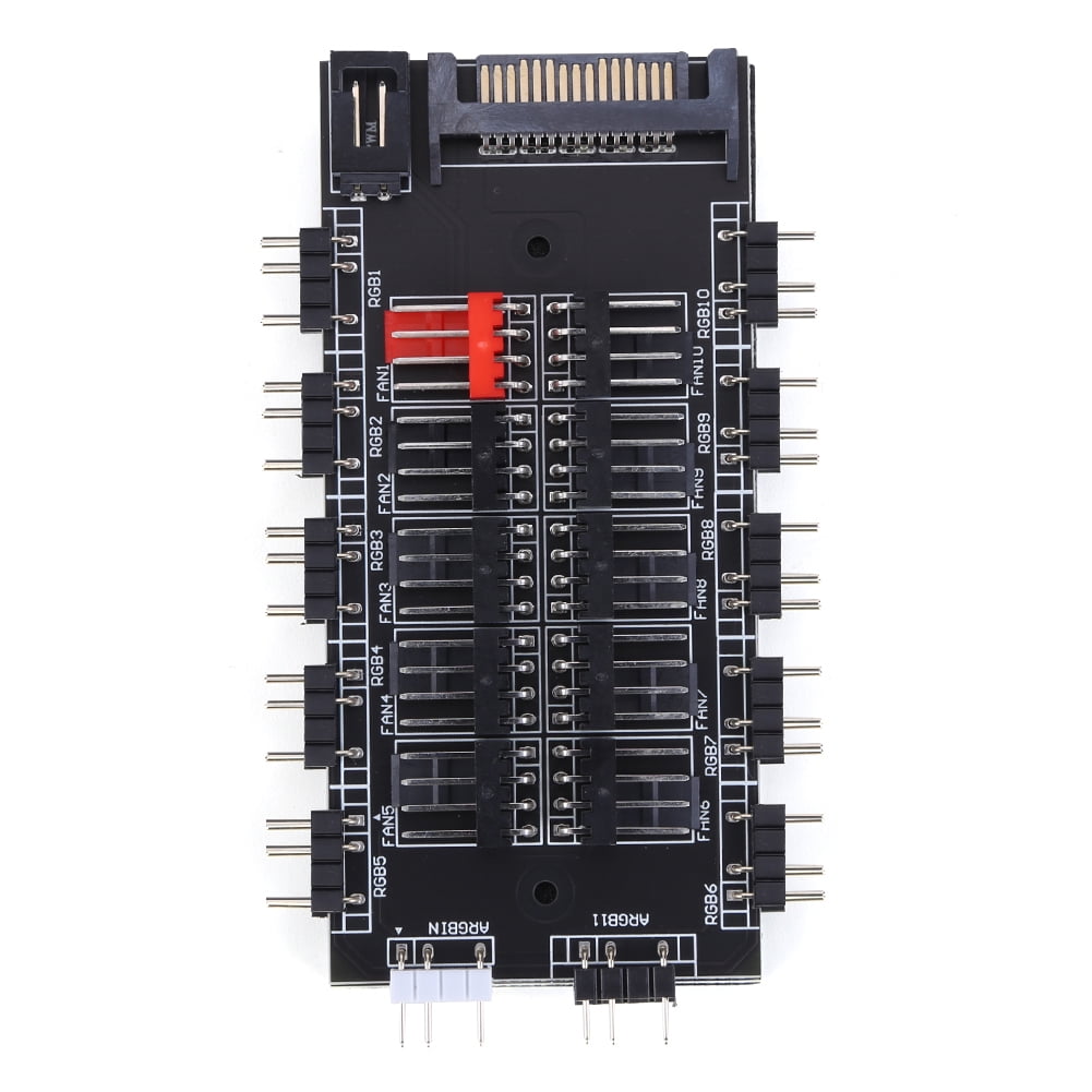 Baright 2 in 1 Cooling Fan Hub 5V 3PIN ARGB SATA Power Multi Splitter ...