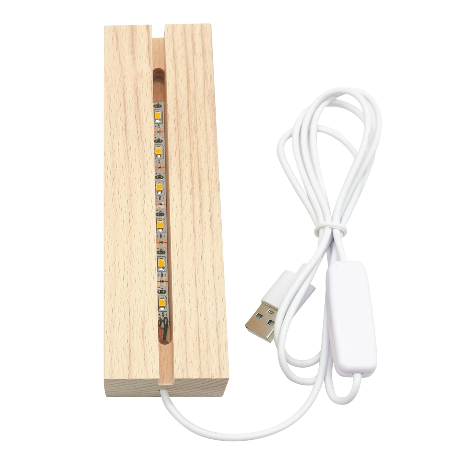 Baright LED Wood Display Base-Rectangle Crystal Wooden Lighted Base ...