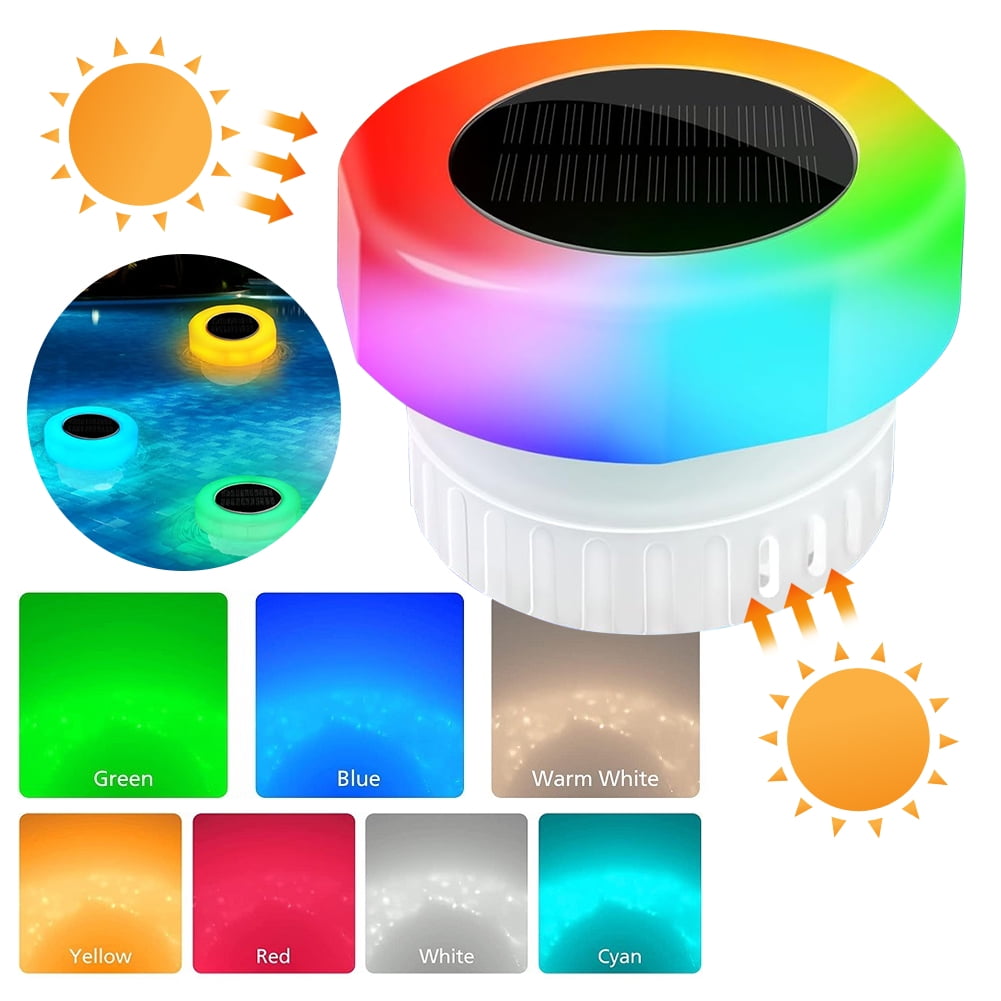 Baright Solar Powered Floating Chlorine Dispenser with Colorful Light ...
