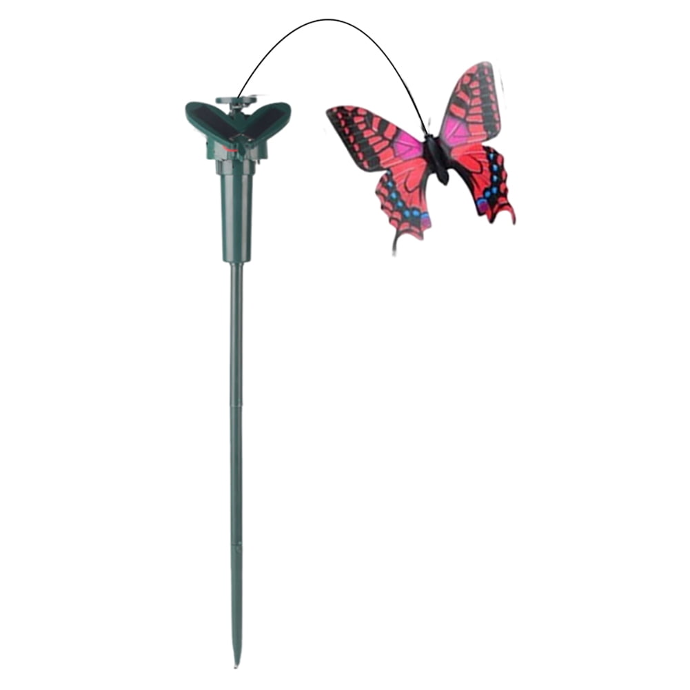 Baright Solar Powered Flying Wobble Fluttering Butterfly Ornament Solar ...