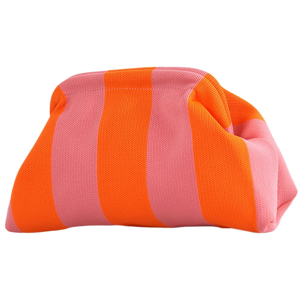Baright Women Knit Stripe Purse Contrast Color Knitting Dumpling Clutch ...