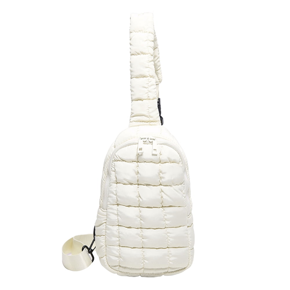 Baright Women Quilted Chest Bag Cloud Waist Bag Zip Closure Puffer ...