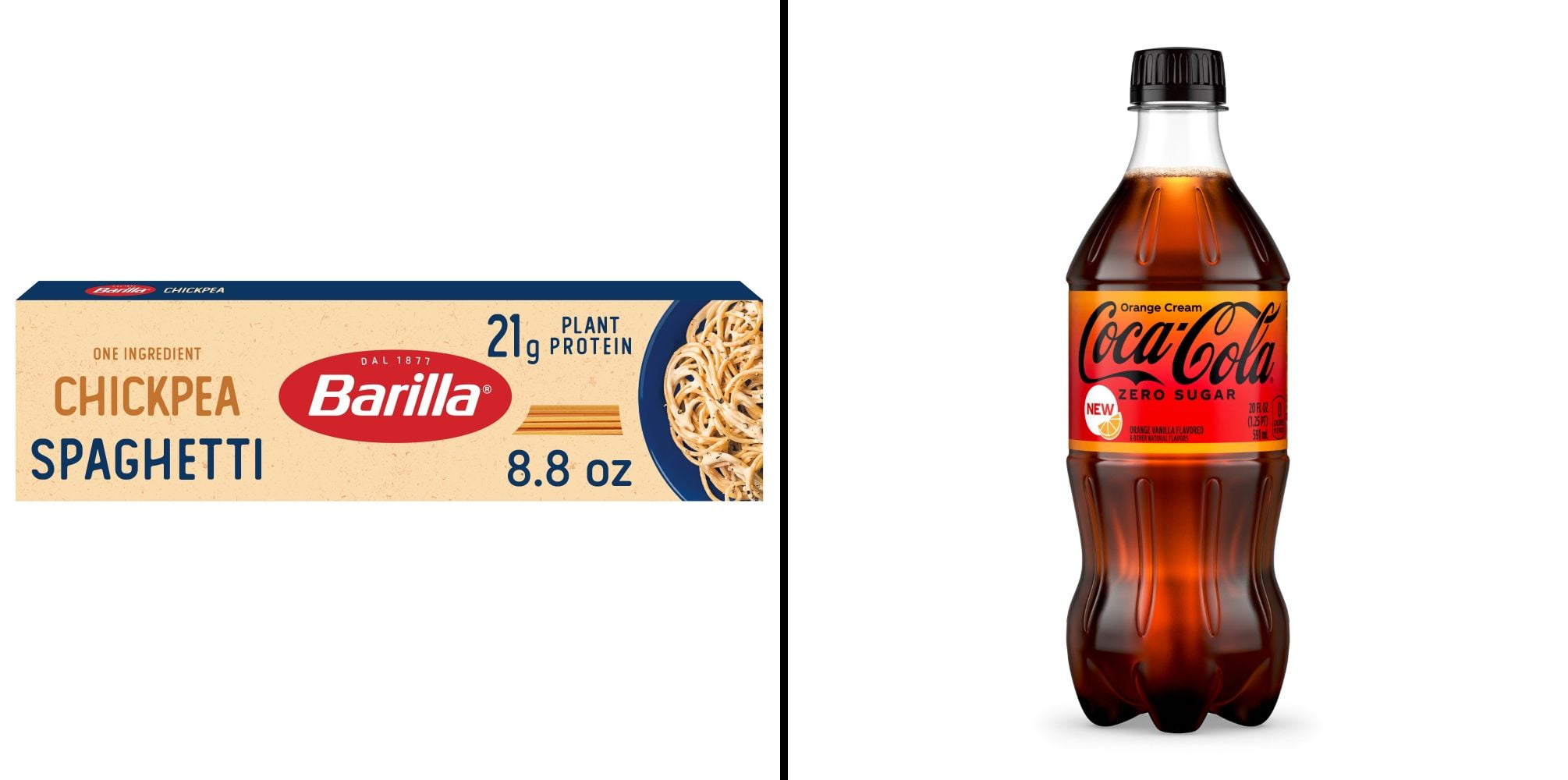 Barilla 12g Protein Chickpea Spaghetti Pasta 8.8 oz & Coca-Cola Zero ...