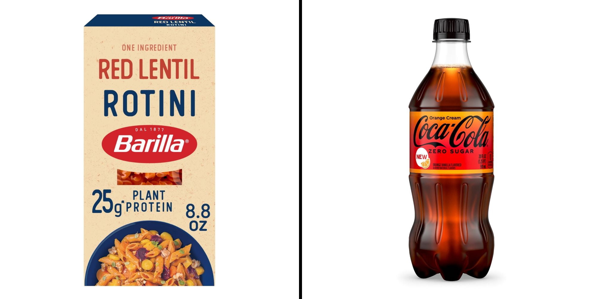 Barilla 14g Protein Red Lentil Rotini Pasta 8.8 oz & Coca-Cola Zero ...