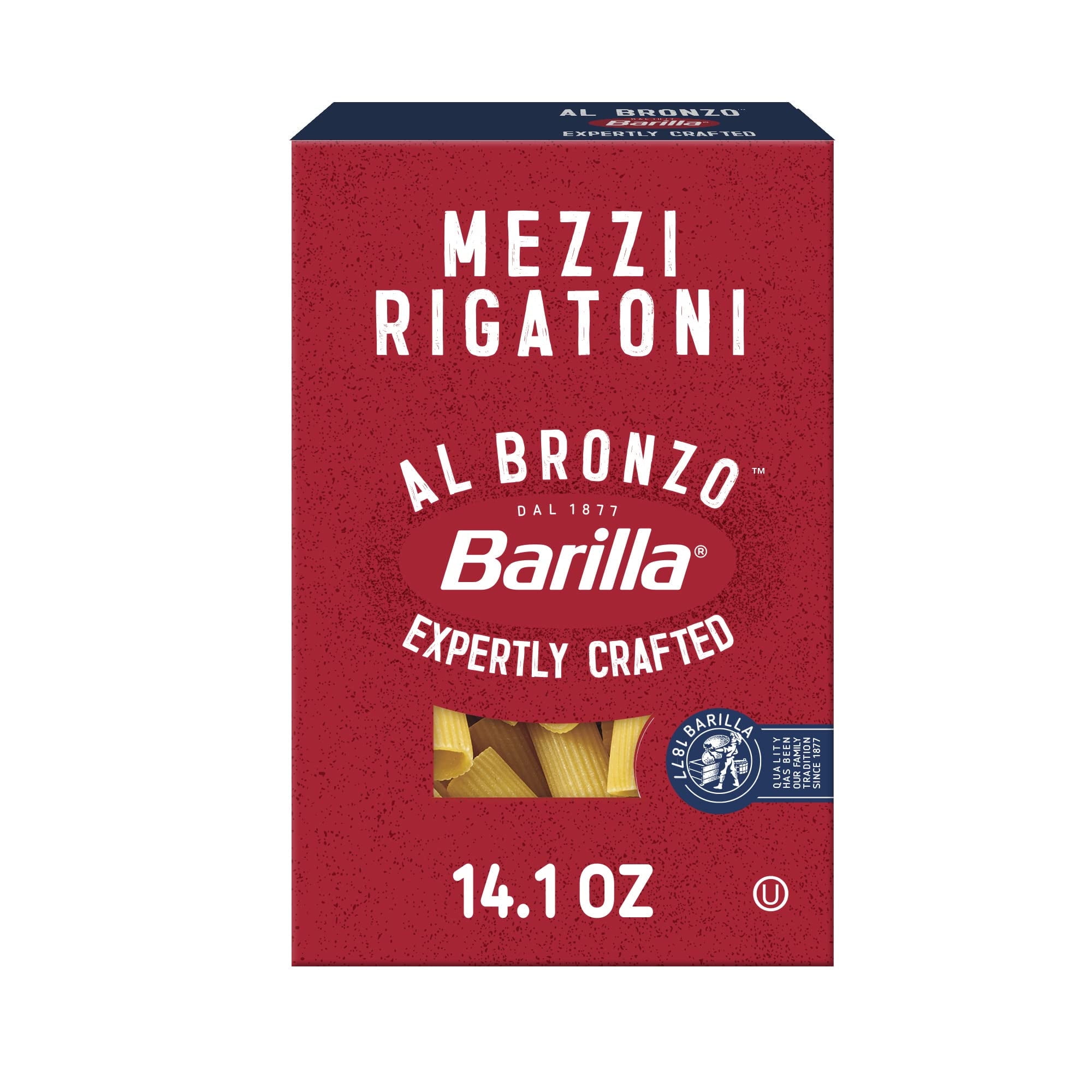 Barilla Al Bronzo Mezzi Rigatoni Pasta (14.1 Oz.), Bronze Cut Pasta ...