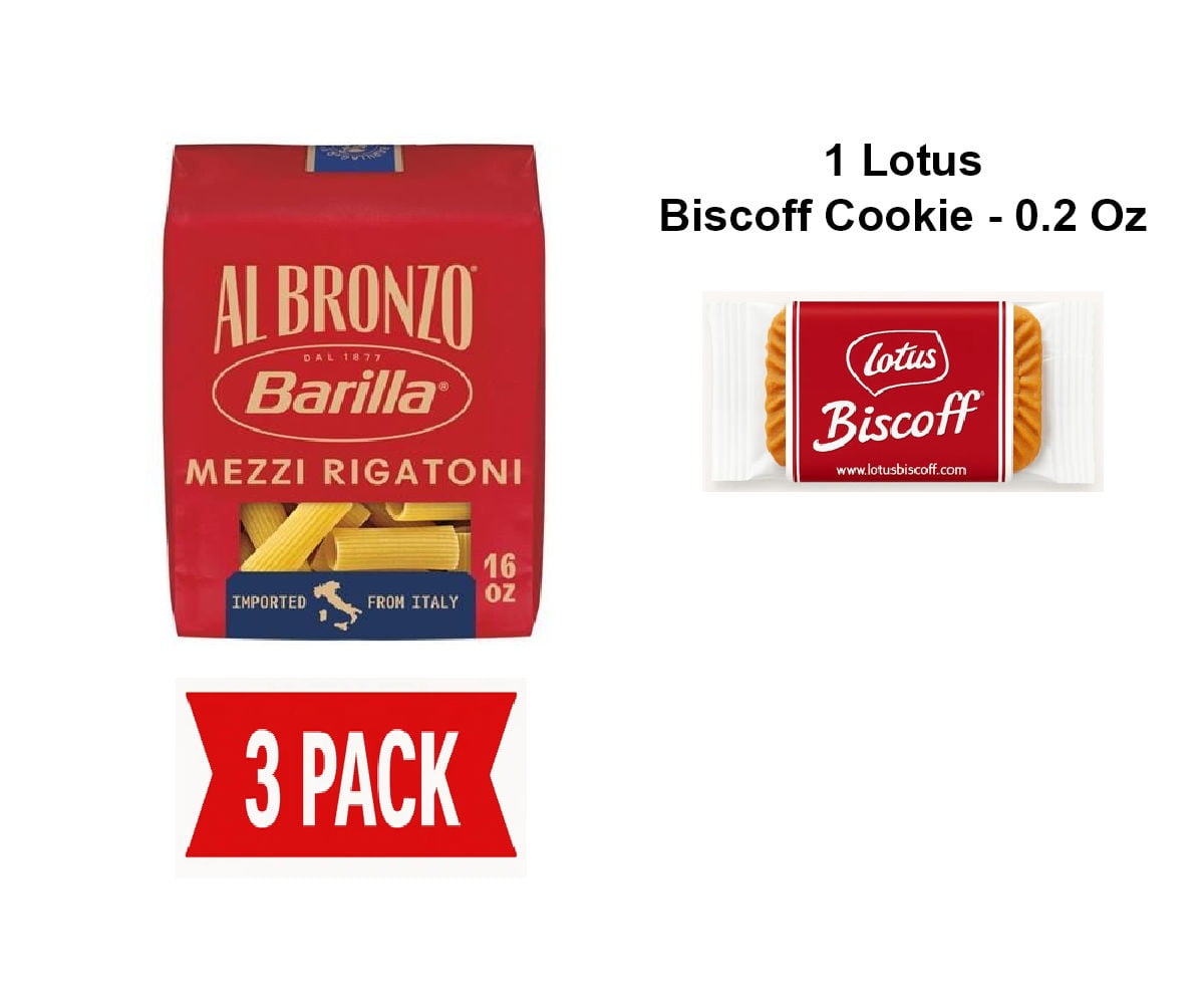 Barilla Al Bronzo Pasta, Mezzi Rigatoni, 16 Oz - Pack Of 3 & Lotus ...