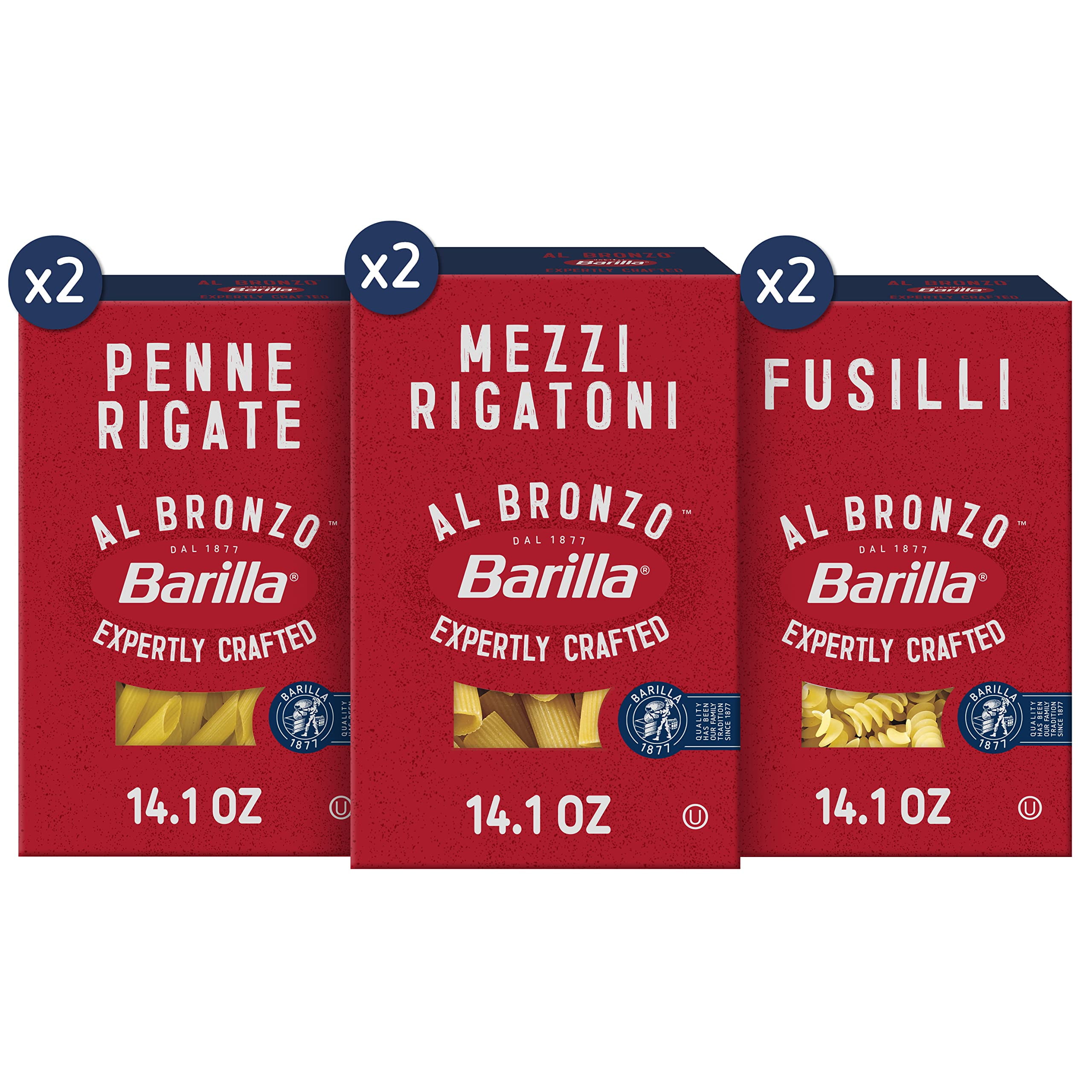 Barilla Al Bronzo Pasta Variety Pack With Penne Rigate, Mezzi Rigatoni ...