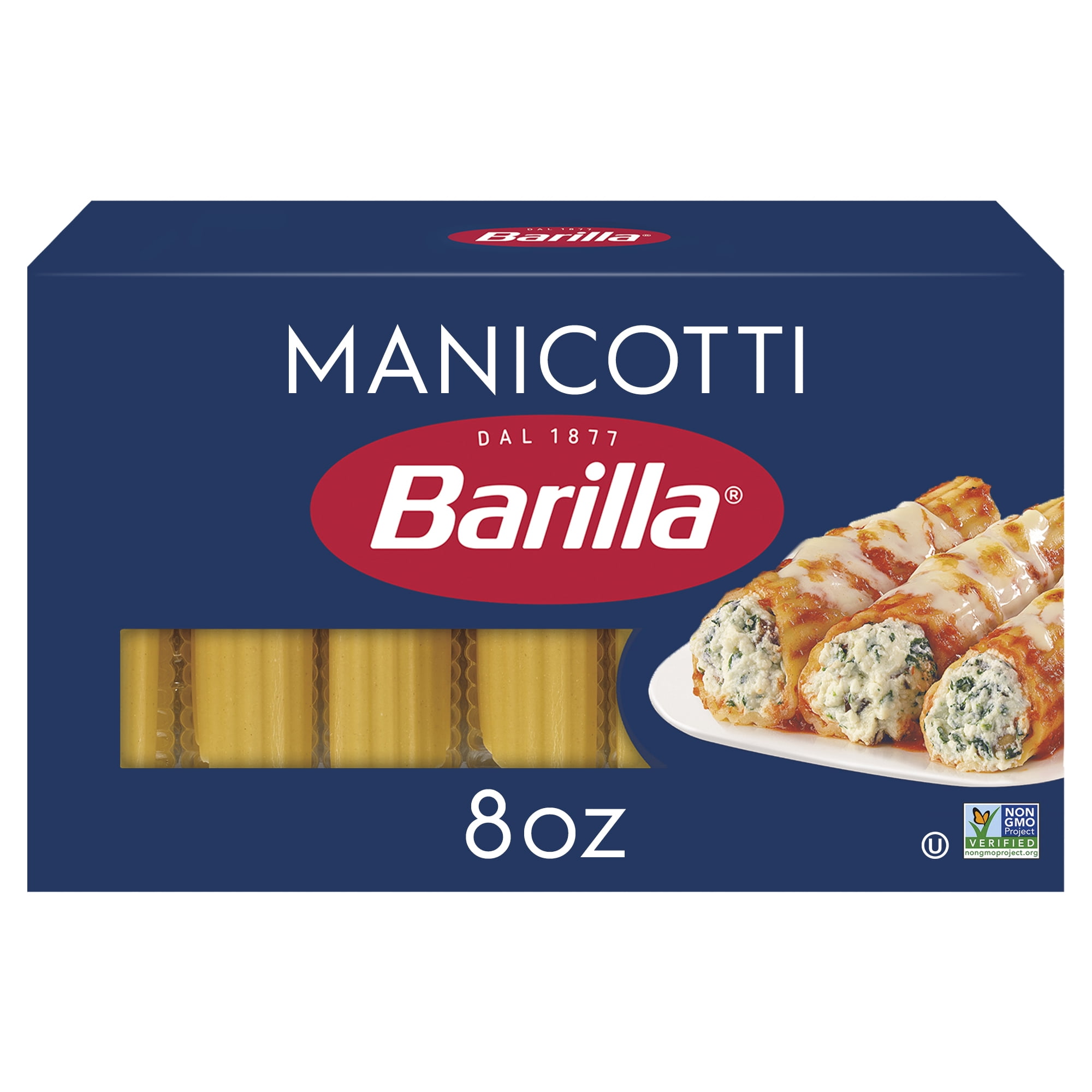 Barilla® Classic Blue Box Non-GMO Oven Pasta Manicotti 8 oz - Walmart.com