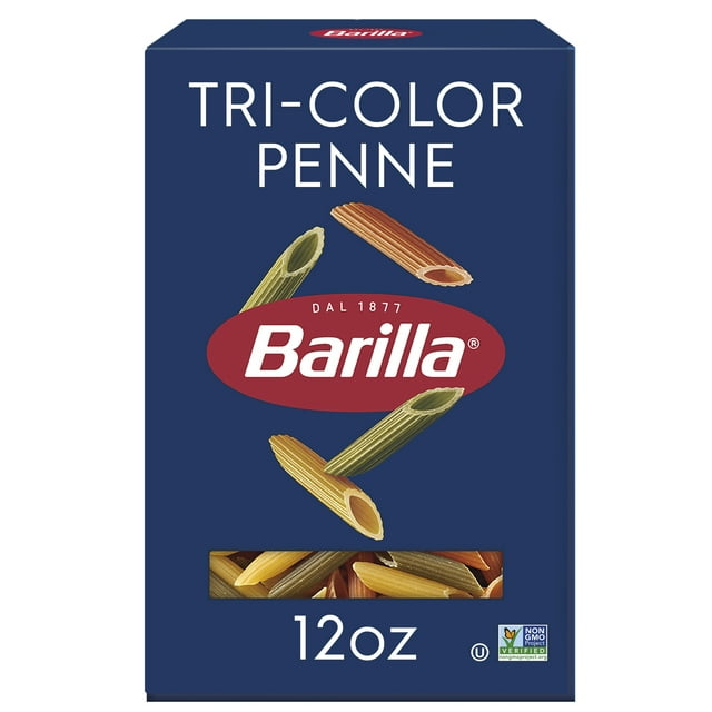 Barilla® Tri-Color Penne Pasta, Non-GMO, Vegan, 12 oz - Walmart.com