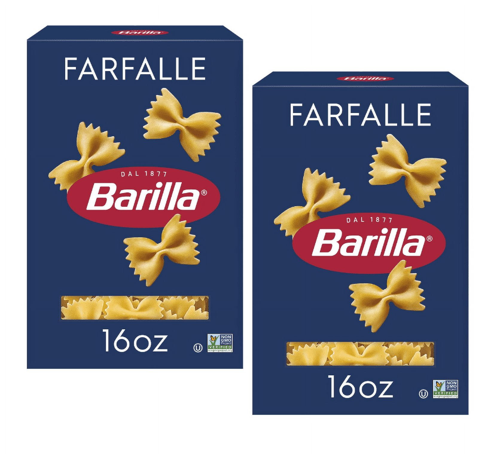 Barilla Classic Non-GMO, Kosher Certified Farfalle Pasta, 16 oz ( Pack ...