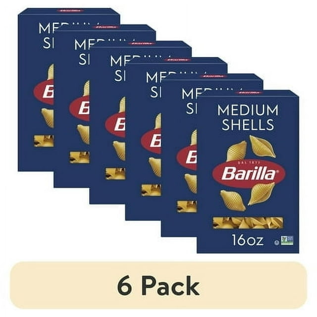 (6 pack) Barilla Classic Non-GMO, Kosher Certified Medium Shells Pasta ...