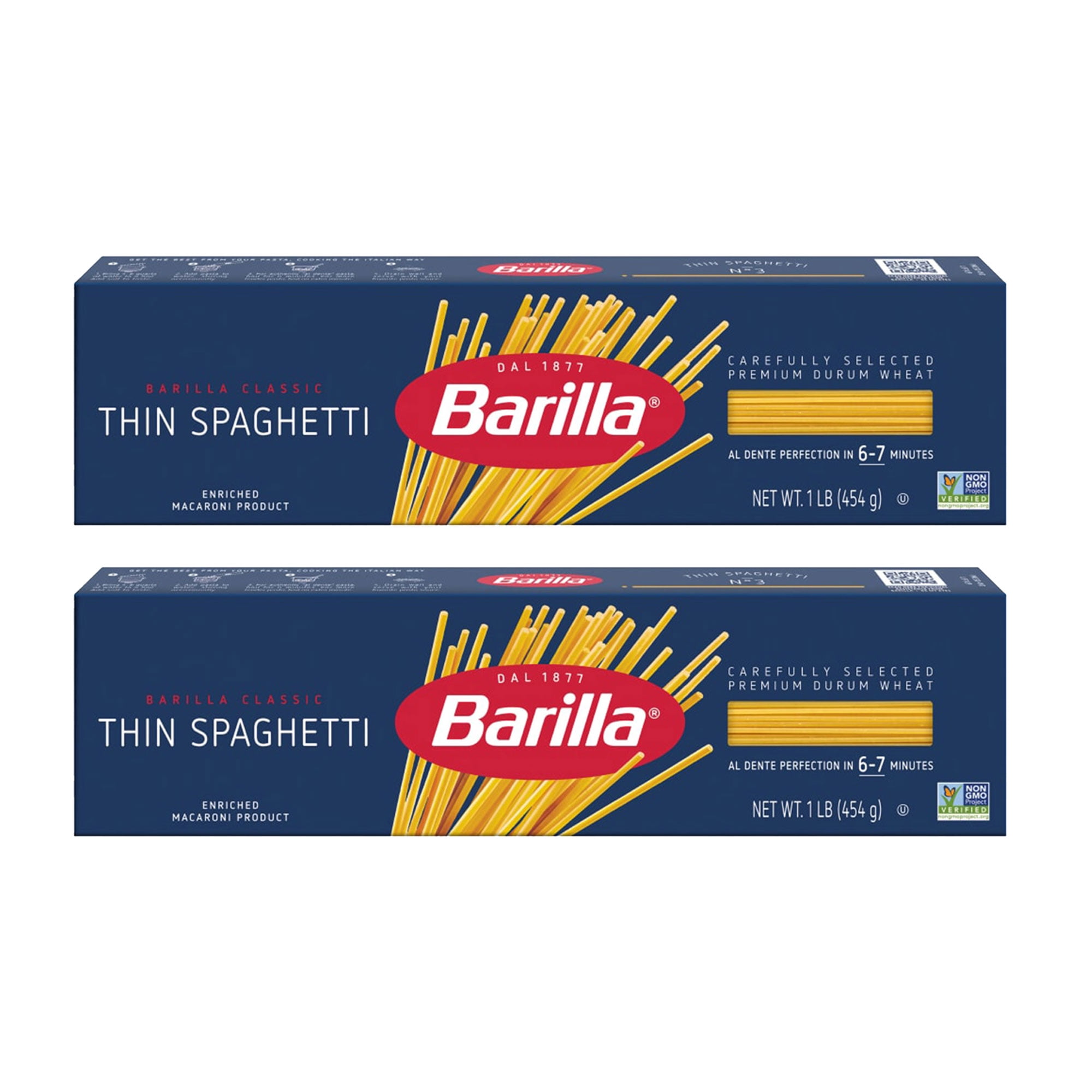 Barilla Classic Non-GMO, Kosher Certified Thin Spaghetti Pasta Noodles ...