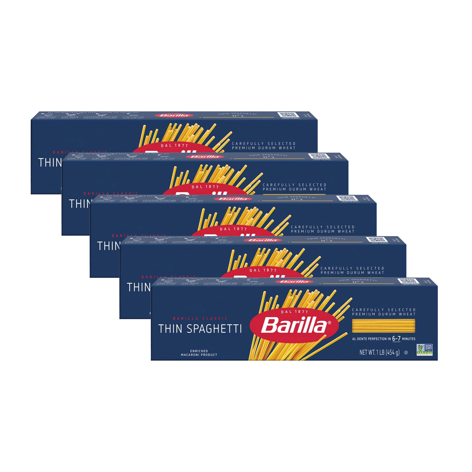 Barilla Classic Non-GMO, Kosher Certified Thin Spaghetti Pasta Noodles ...