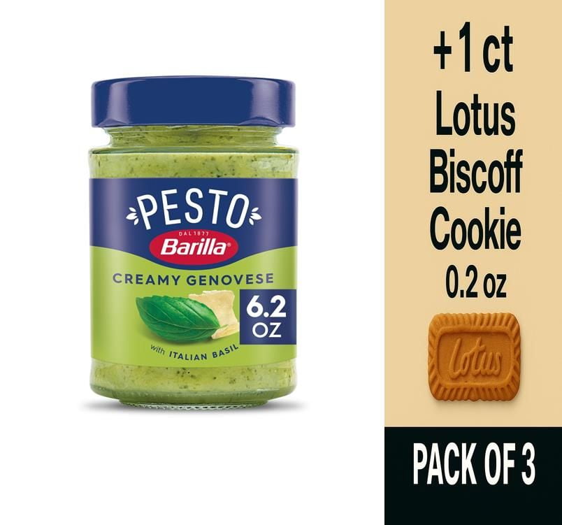 Barilla Creamy Genovese Pesto with Italian Basil Pasta Sauce and Spread ...